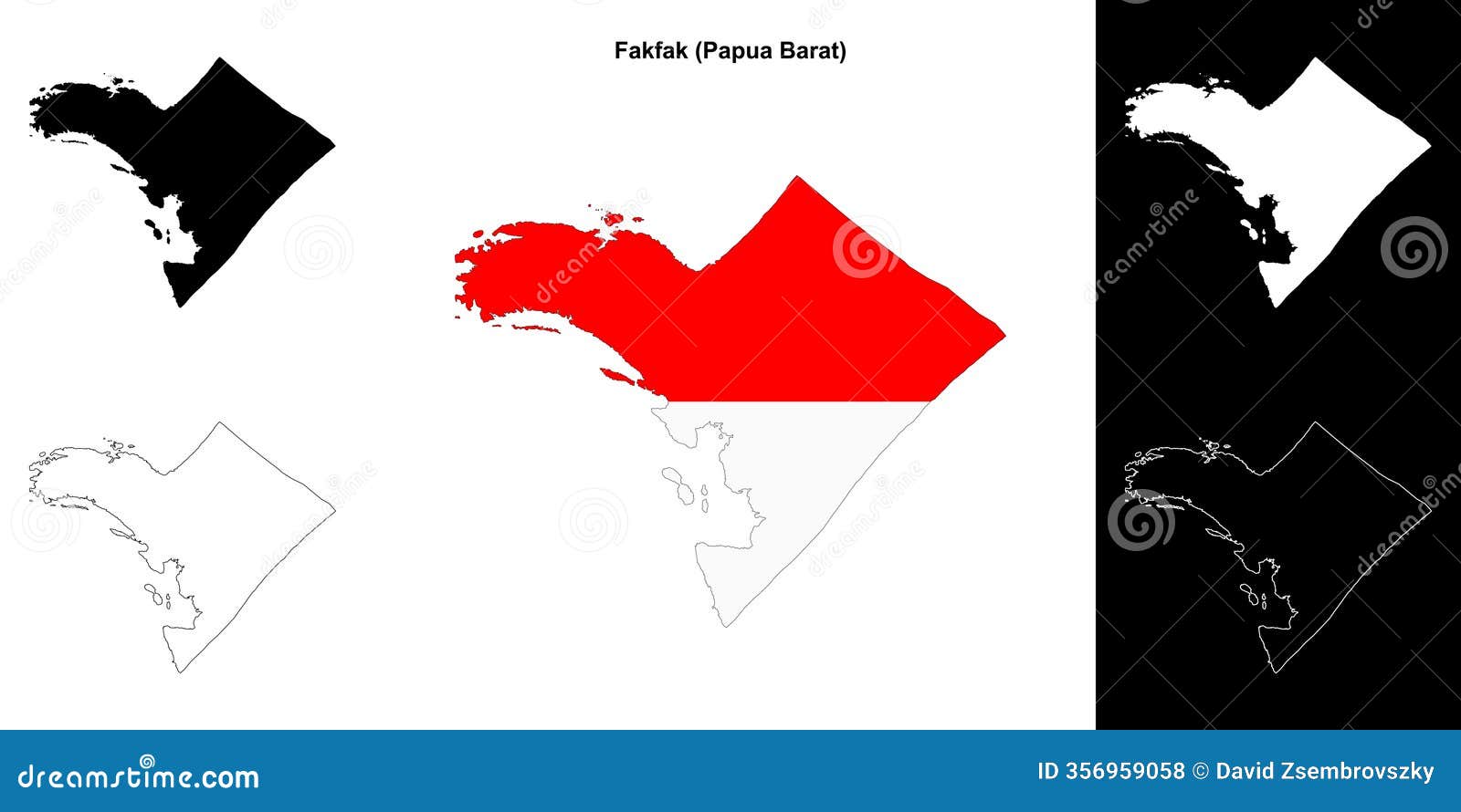 Fakfak outline map stock illustration. Illustration of geography ...