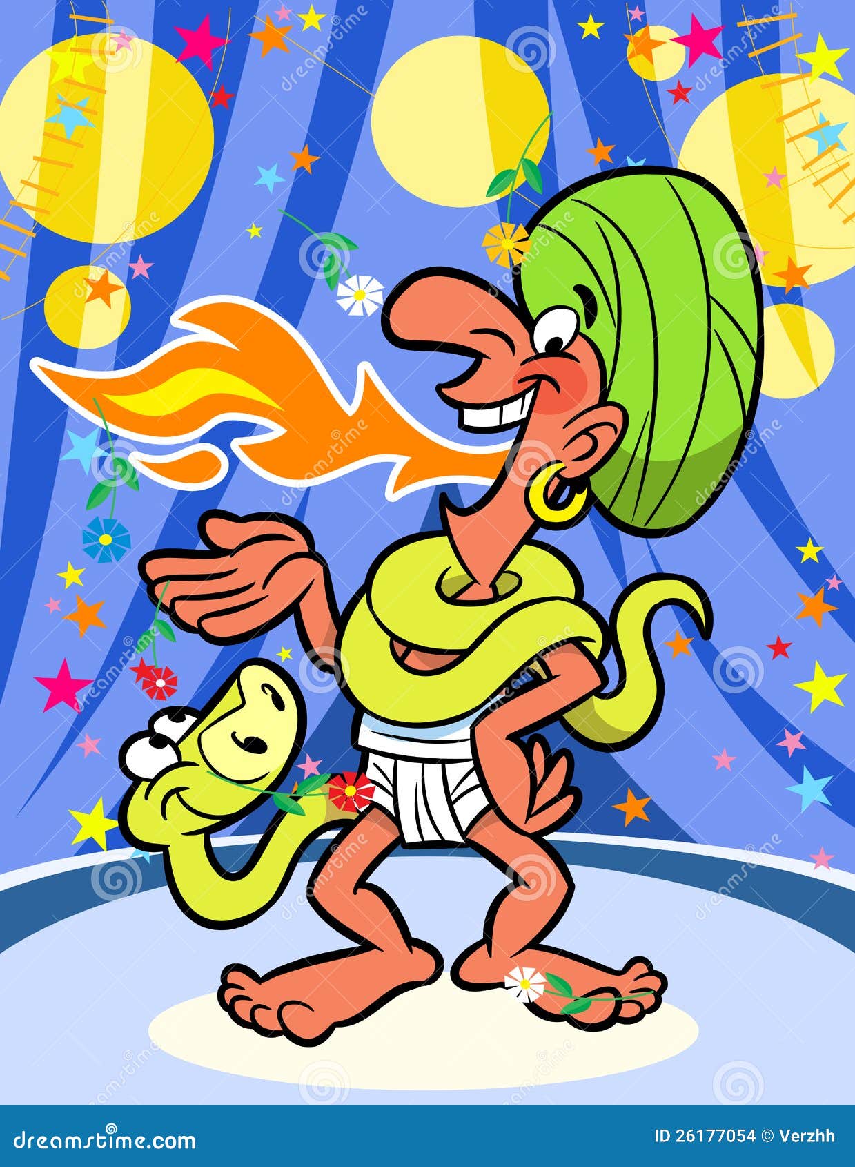 Fakir dans le cirque illustration de vecteur. Illustration of turban ...