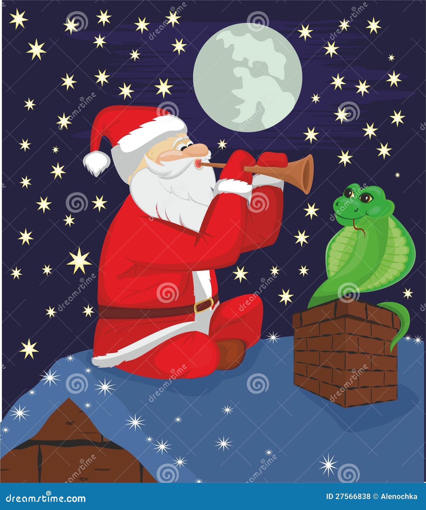Fakir Santa Claus and Snake Stock Illustration - Illustration of santa ...
