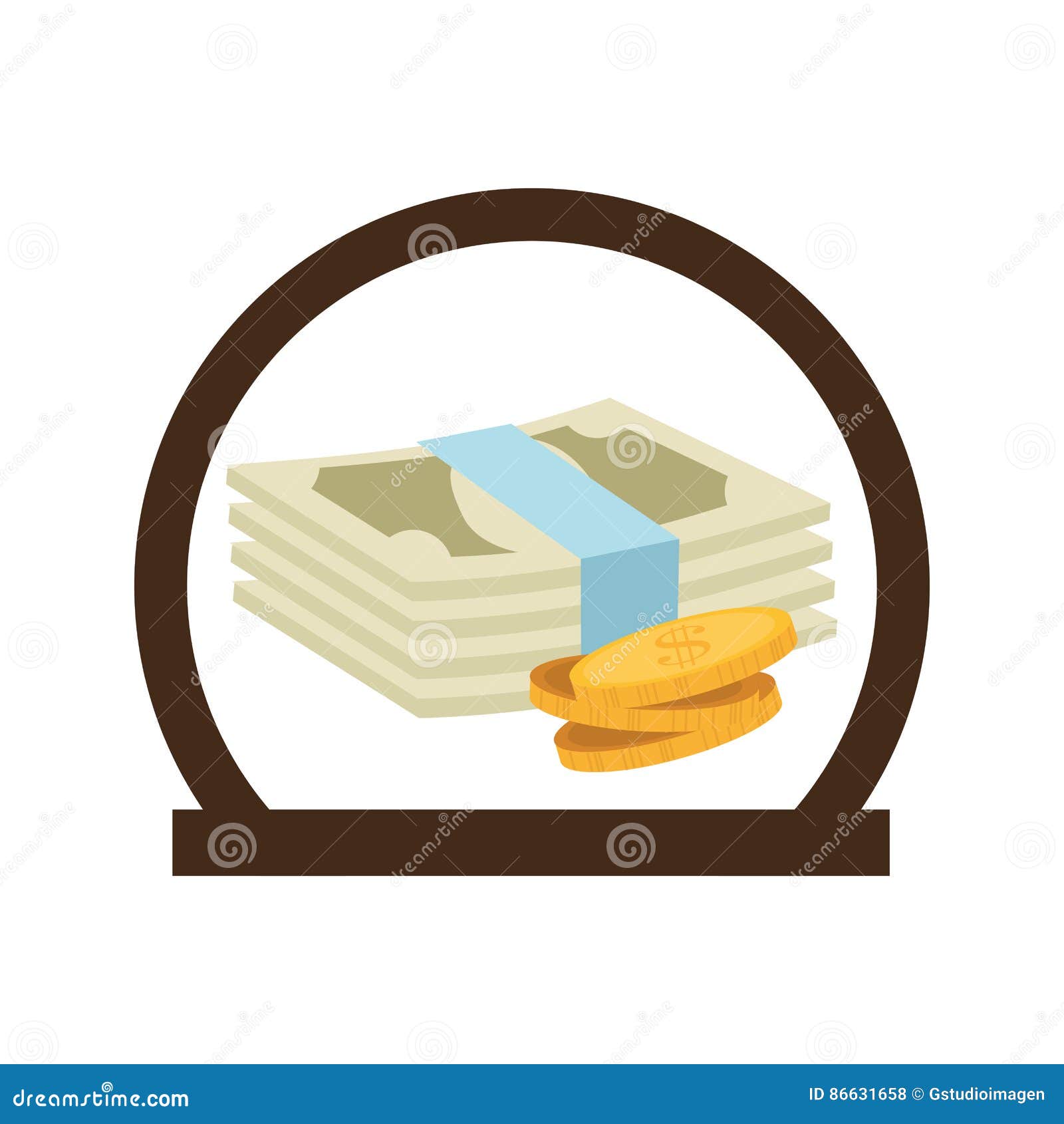 Fakturerar Den Pengar Isolerade Symbolen Vektor Illustrationer ...