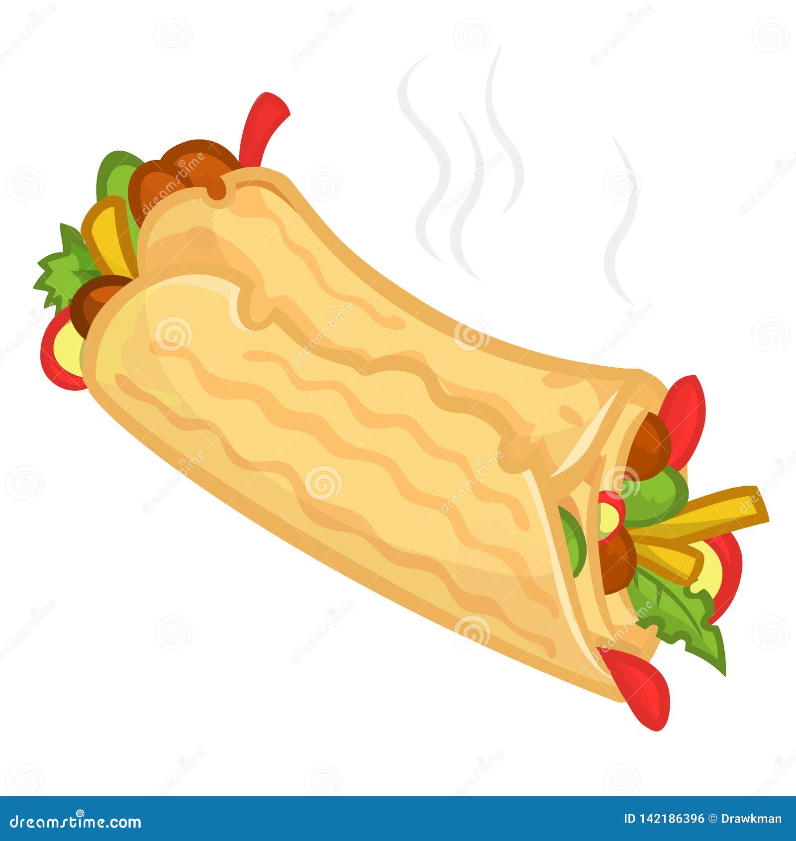 Cartoon Falafel Icon. Vector Illustration of Falafel Roll Stock Vector ...