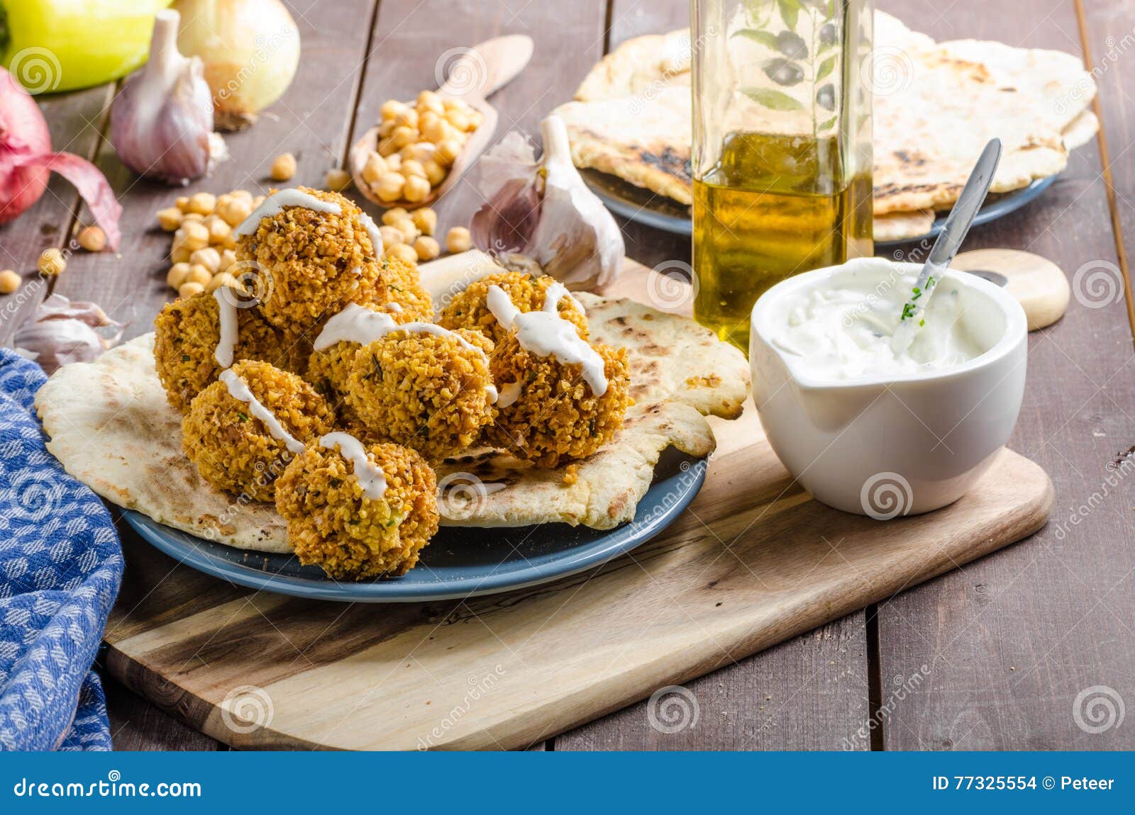 Falafel Fried on Naan Bread Stock Photo - Image of bread, arabian: 77325554