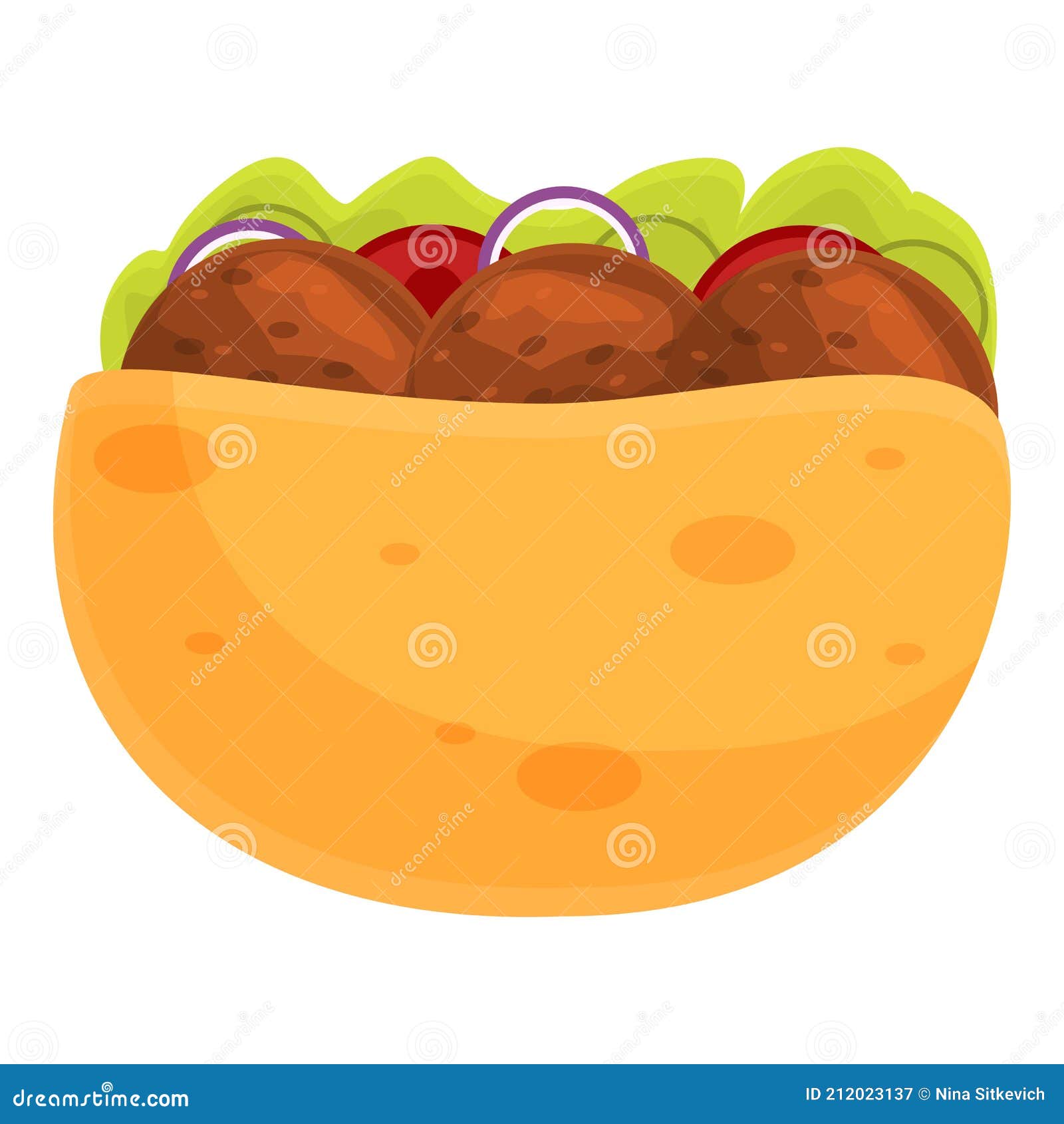 Falafel Icon, Cartoon Style Stock Vector - Illustration of pita ...