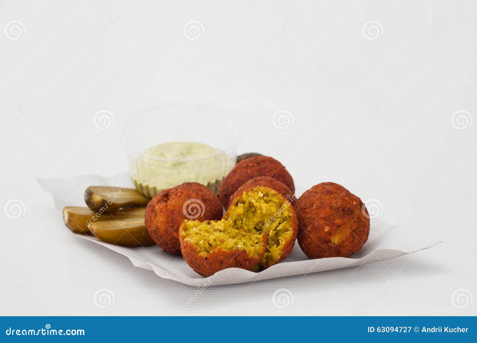 Falafel with Pickles and Sauce Stock Image - Image of cuisine, dinner ...