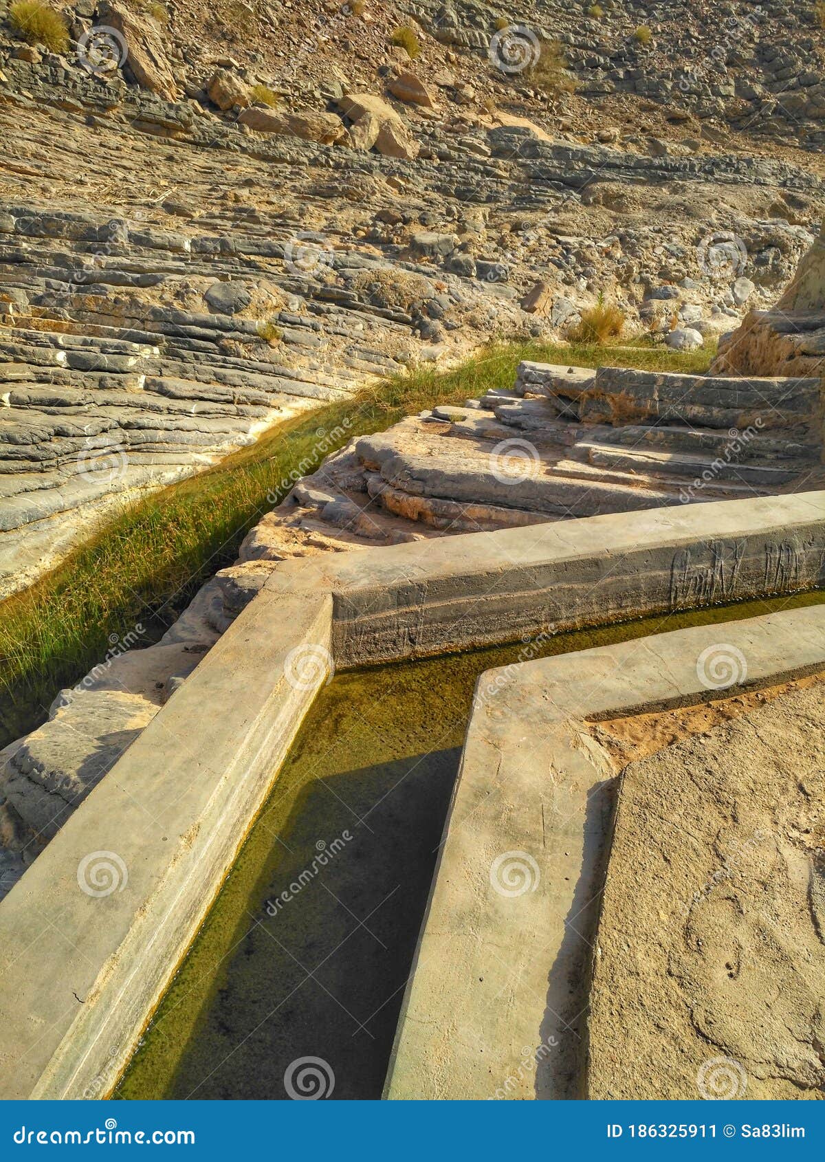 Falaj Water Stream from Wadi , Oman Stock Image - Image of soil, wadi ...