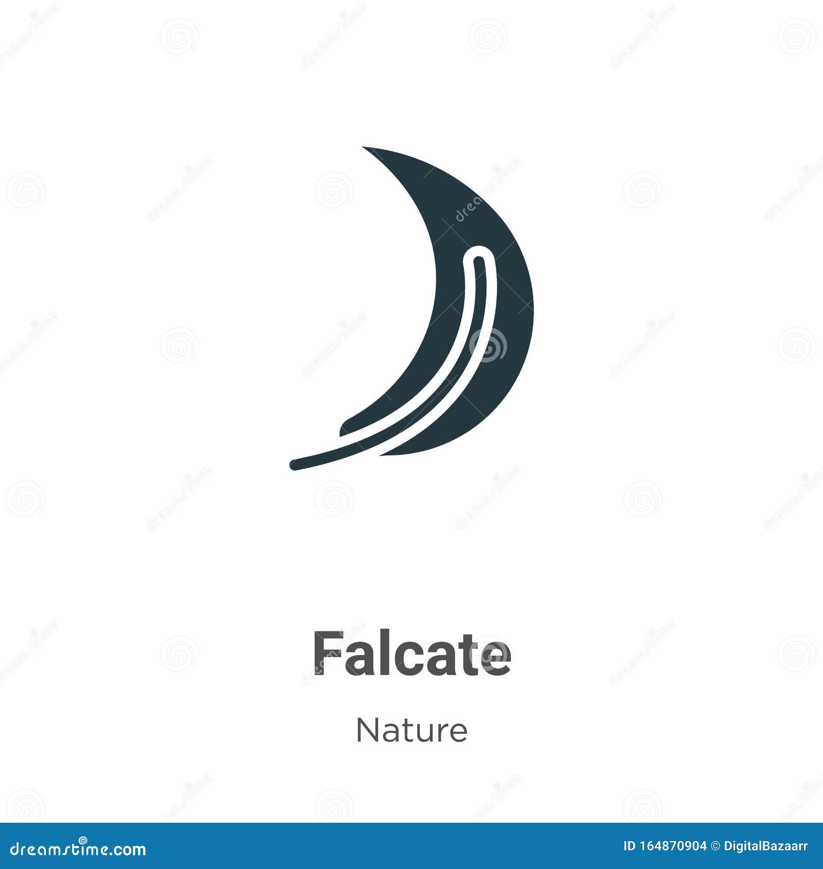 Falcate Vector Icon on White Background. Flat Vector Falcate Icon ...