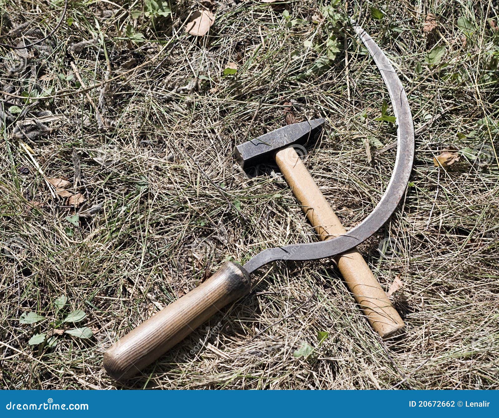 Falce e martello fotografia stock. Immagine di legno - 20672662