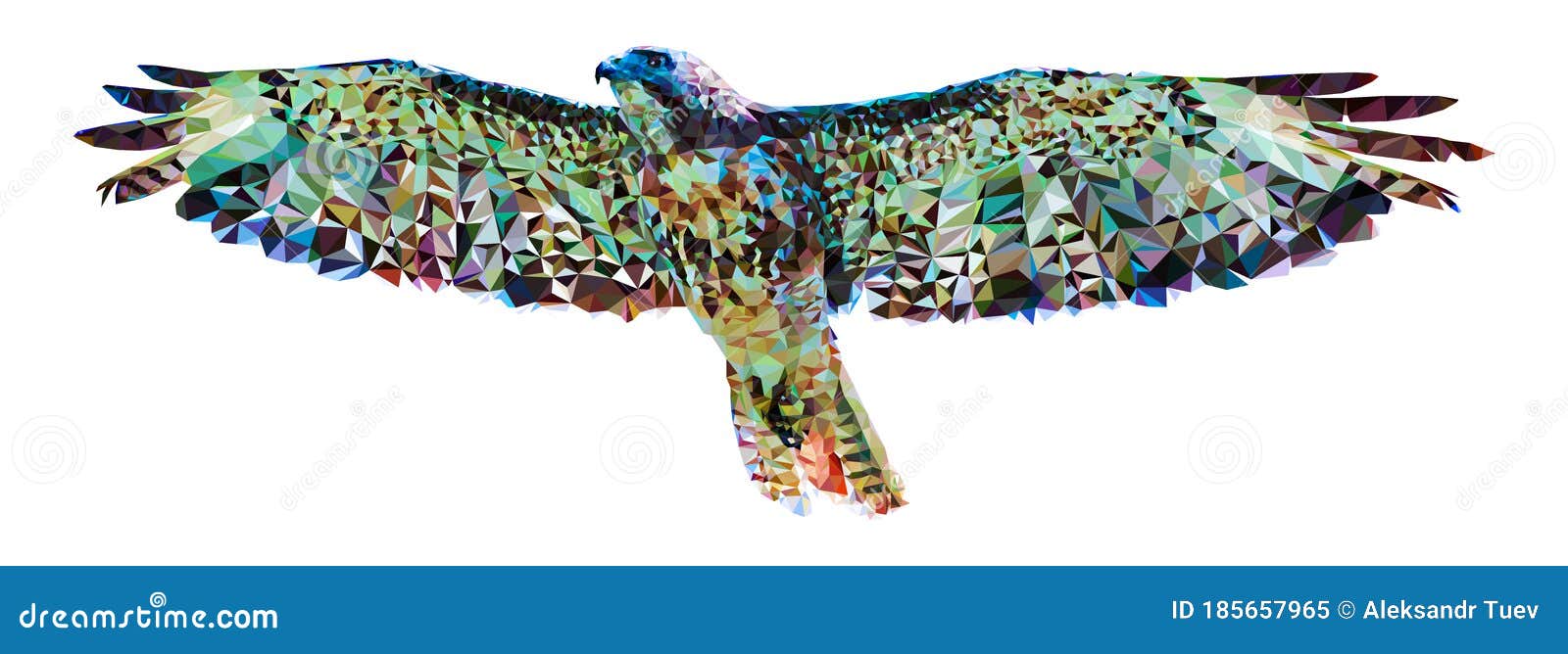Polygonal Image of a Falcon on a White Background. Made in Low Poly ...