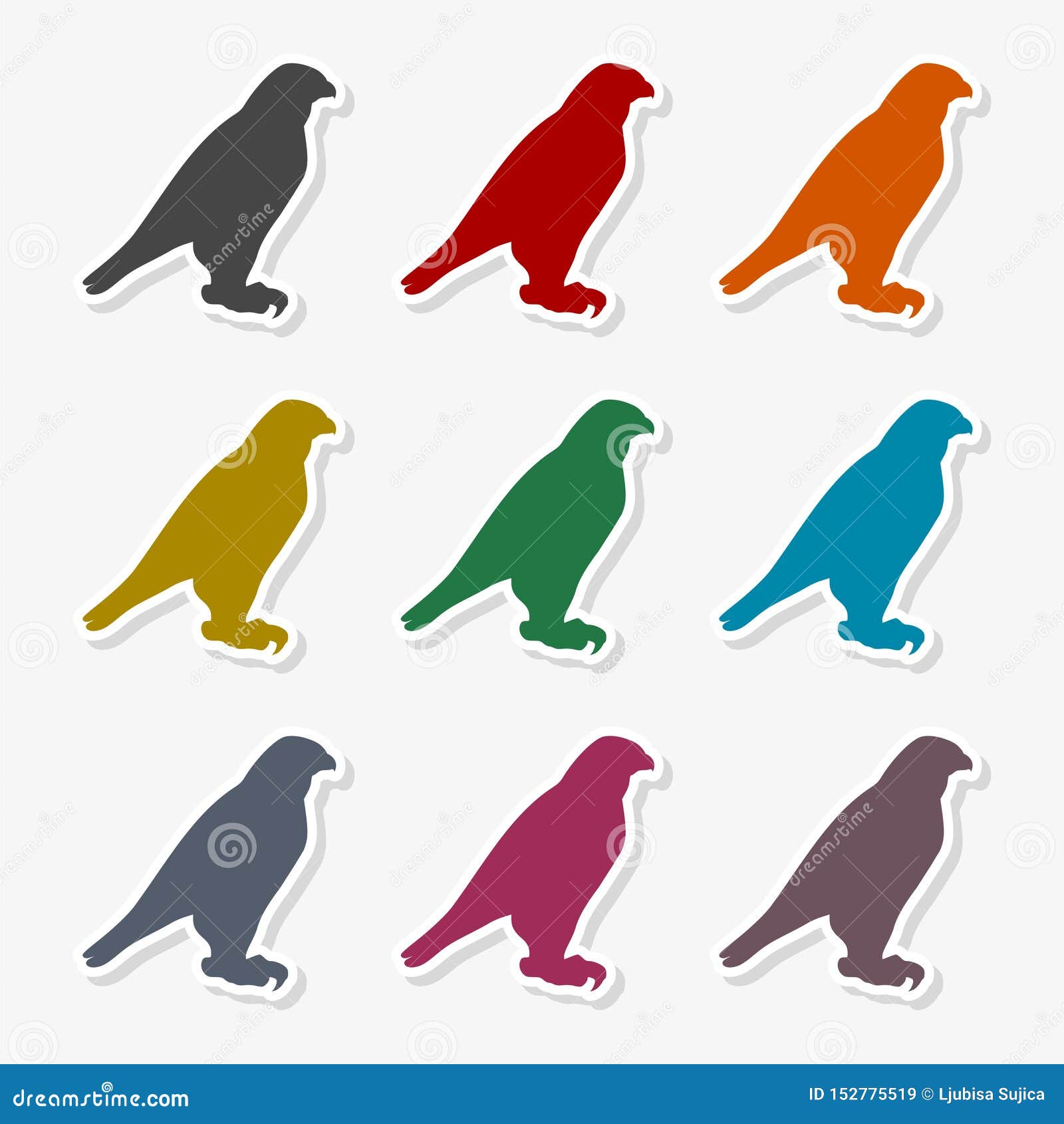 Falcon bird icon stock vector. Illustration of feather - 152775519