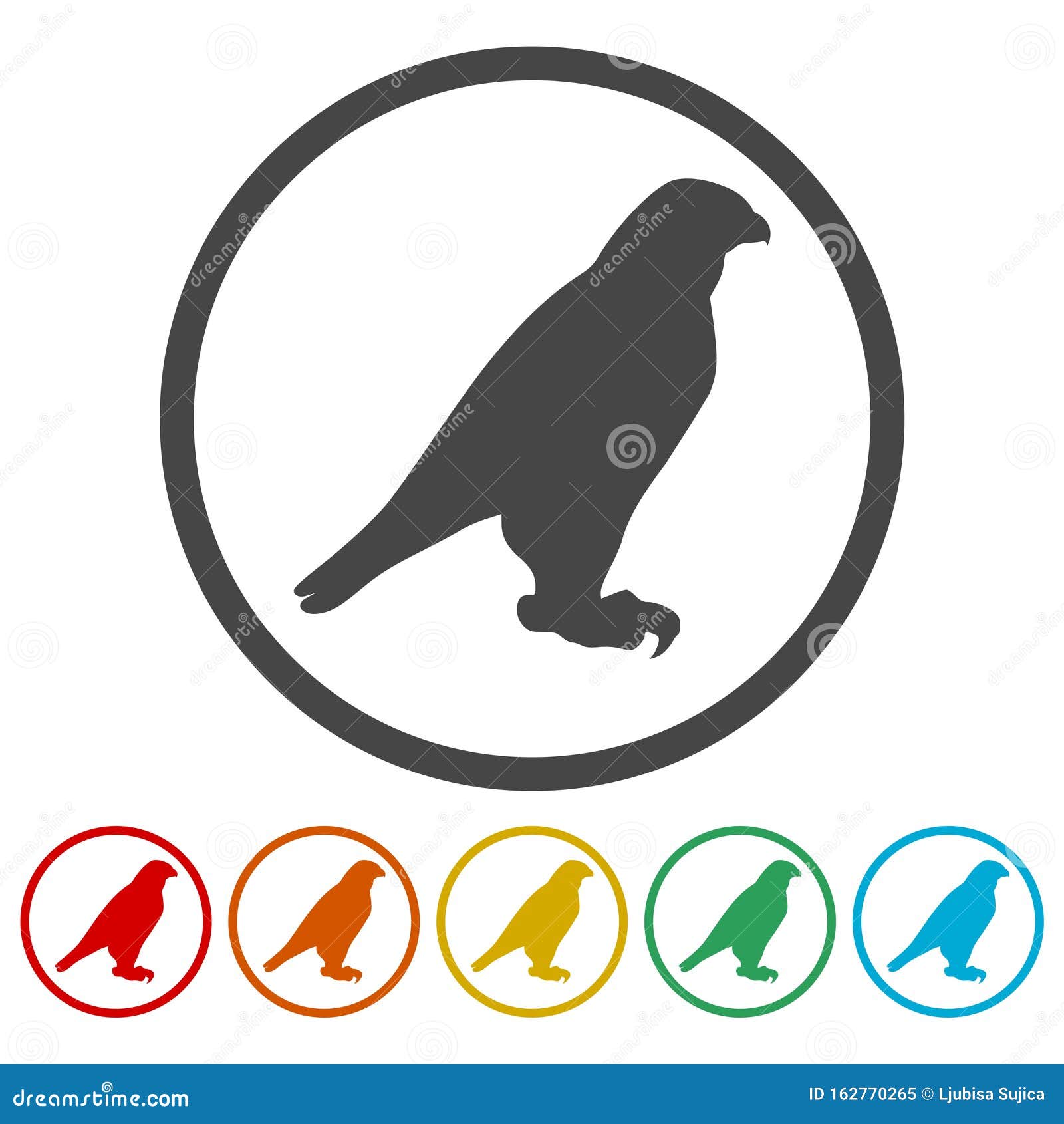 Falcon bird icons set stock vector. Illustration of eagle - 162770265