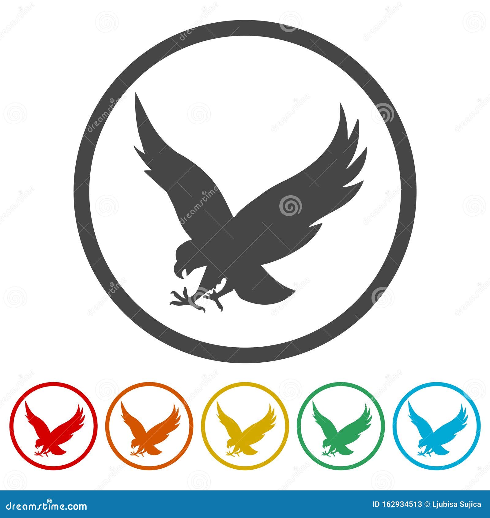 Falcon bird icons set stock vector. Illustration of body - 162934513
