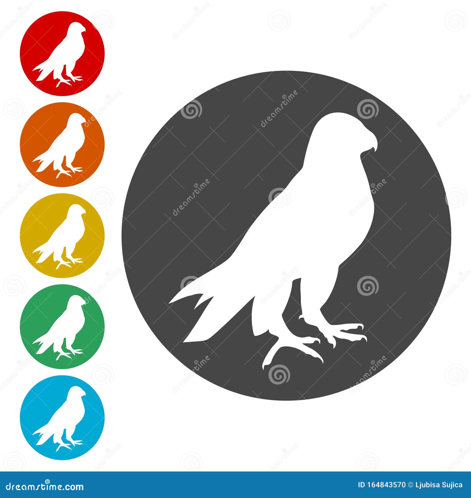 Falcon bird icons set stock vector. Illustration of icon - 164843570