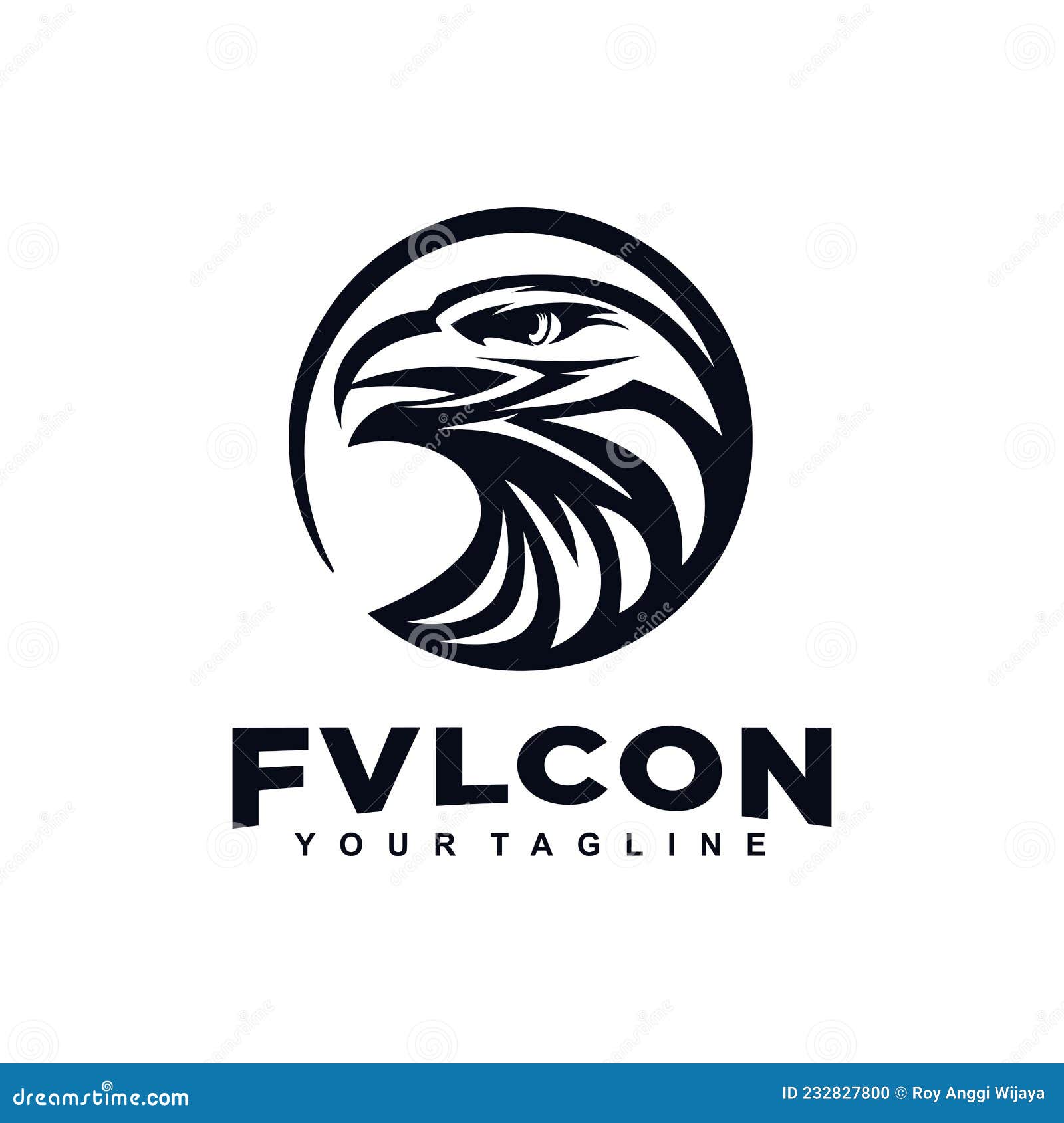 Falcon Circle Bird Logo Design Template Inspiration Idea Stock Vector ...