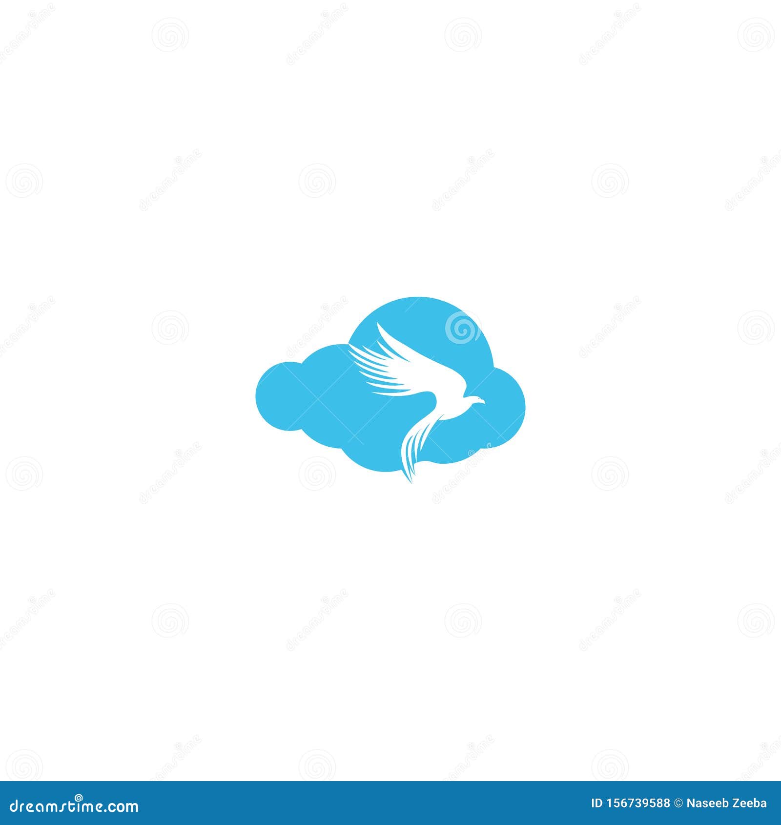 Falcon Cloud Vector Logo Design. Stock Vector - Illustration of ...