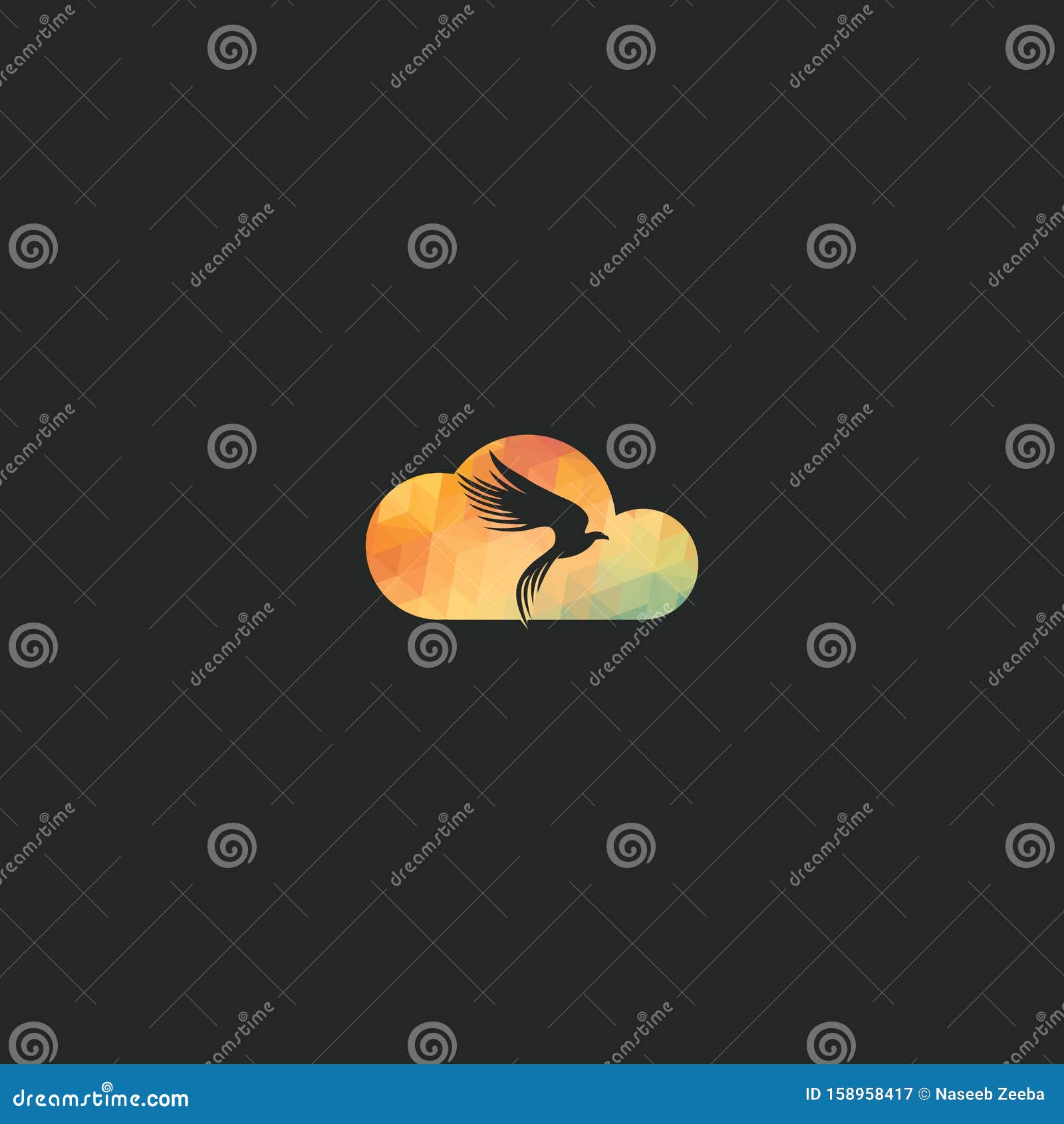 Falcon Cloud Vector Logo Design. Stock Illustration - Illustration of isolated, america: 158958417