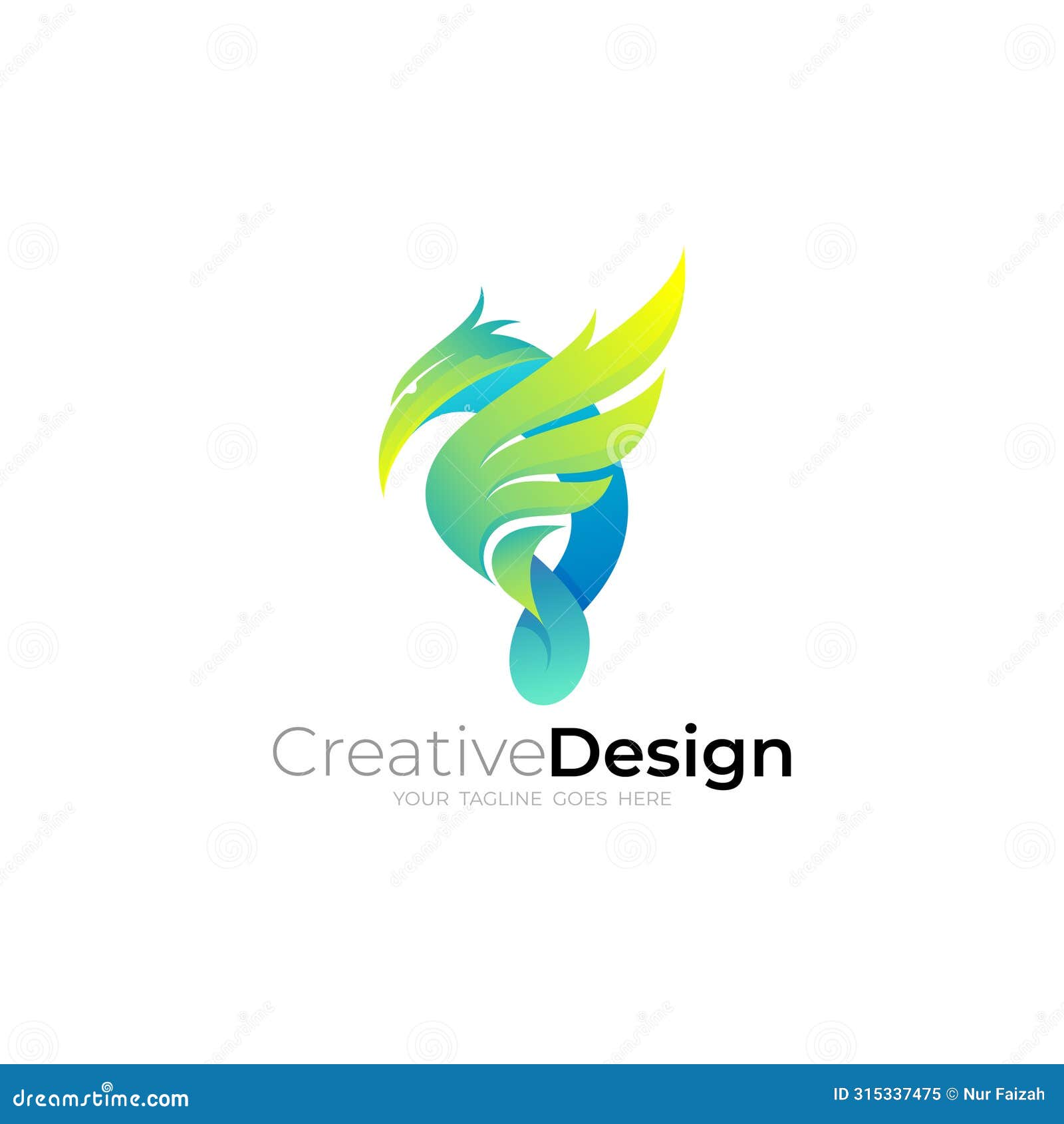 Falcon Design Template, Eagle Icon with Blue Color Stock Vector ...