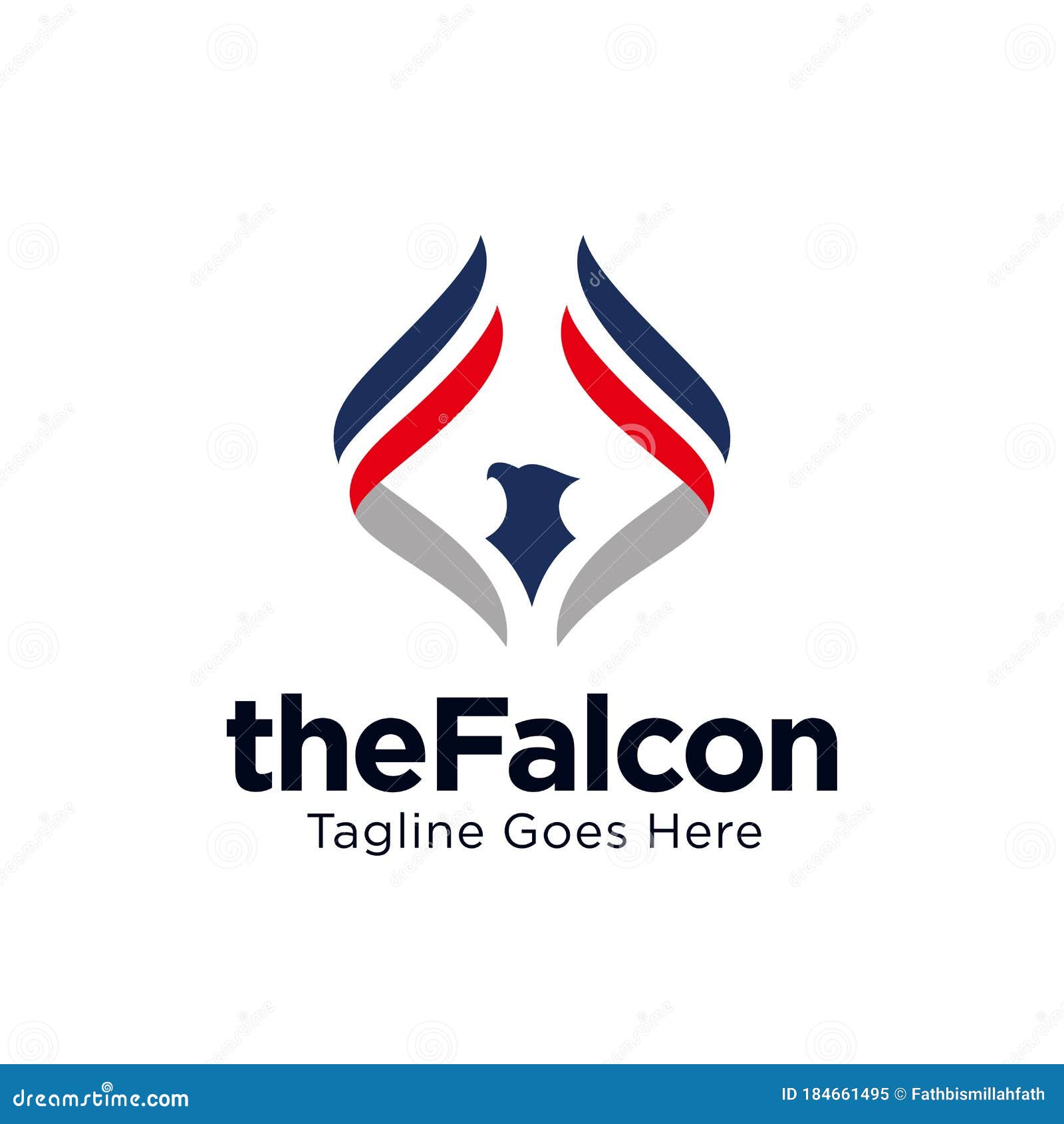 Falcon, Eagle, Hawk Logo Design Vector Template Illustration. Feather ...