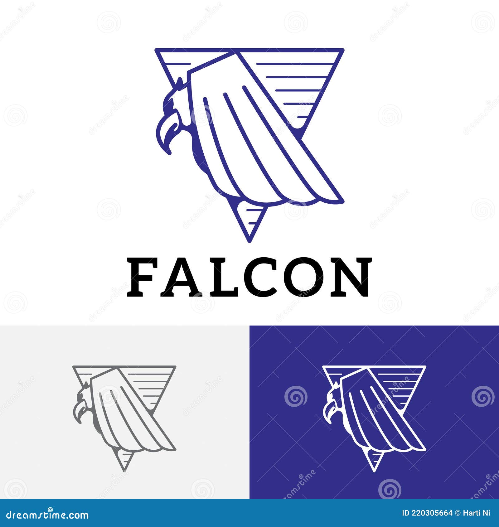Falcon Eagle Hawk Predator Bird Triangle Logo Symbol Stock Vector ...