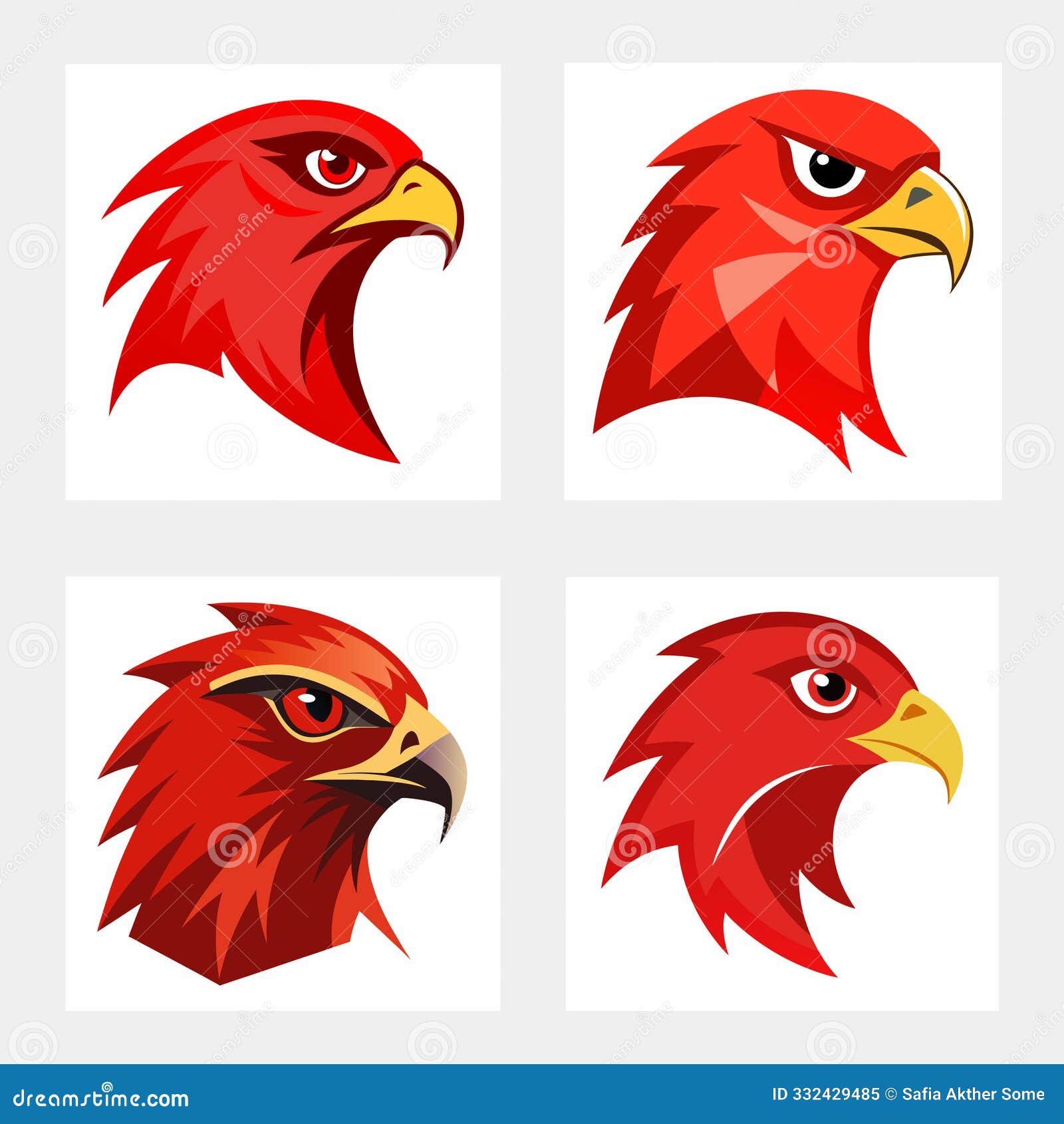 Falcon Face Vector Illustration Icon. Stock Illustration - Illustration ...