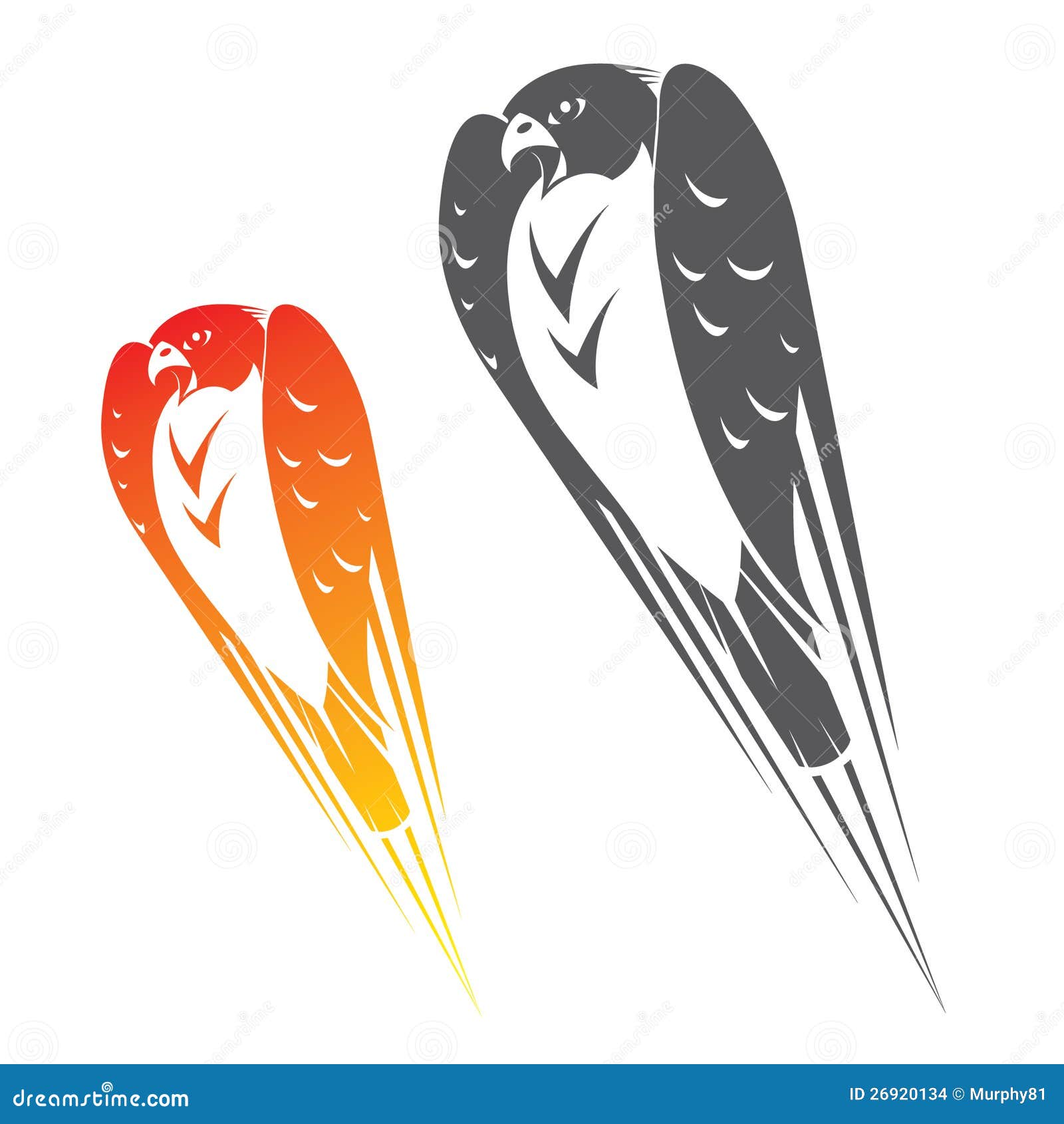 Falcon Symbol Of Horus Black White Vector Illustration | CartoonDealer ...