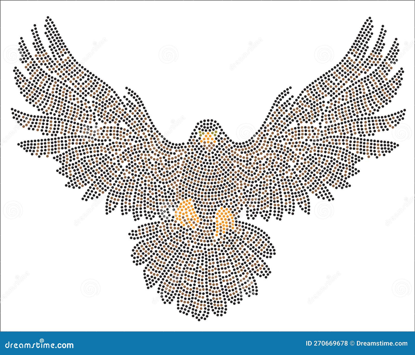 A Falcon in Flight, a Pattern Made of Rhinestones Stock Vector ...