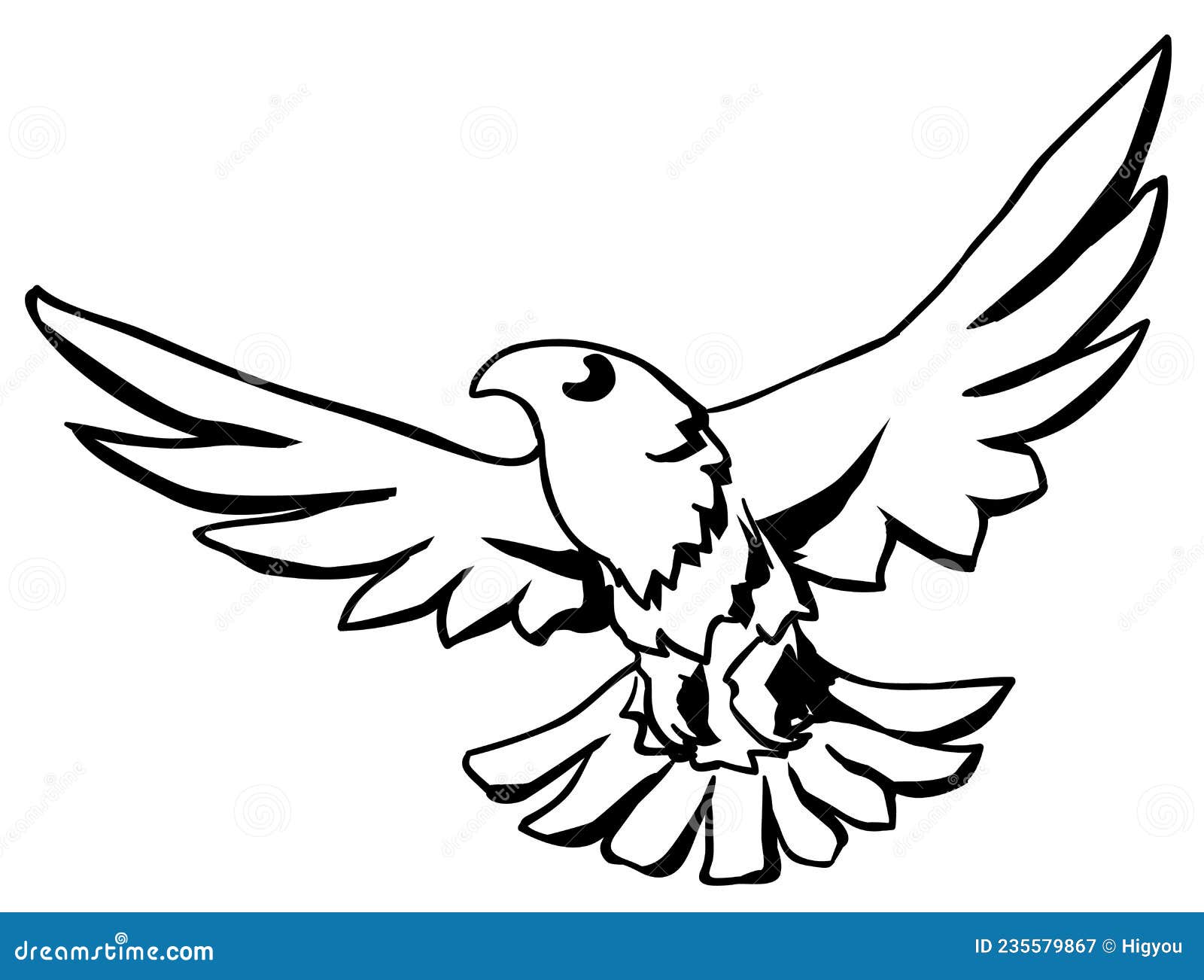 Falcon Flying Stencil stock vector. Illustration of stencil - 235579867