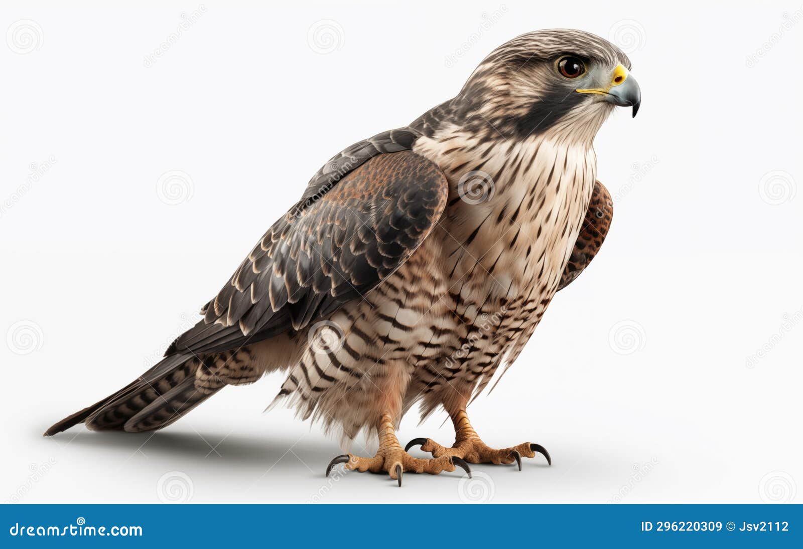 Falcon Full Size on White Background Stock Illustration - Illustration ...