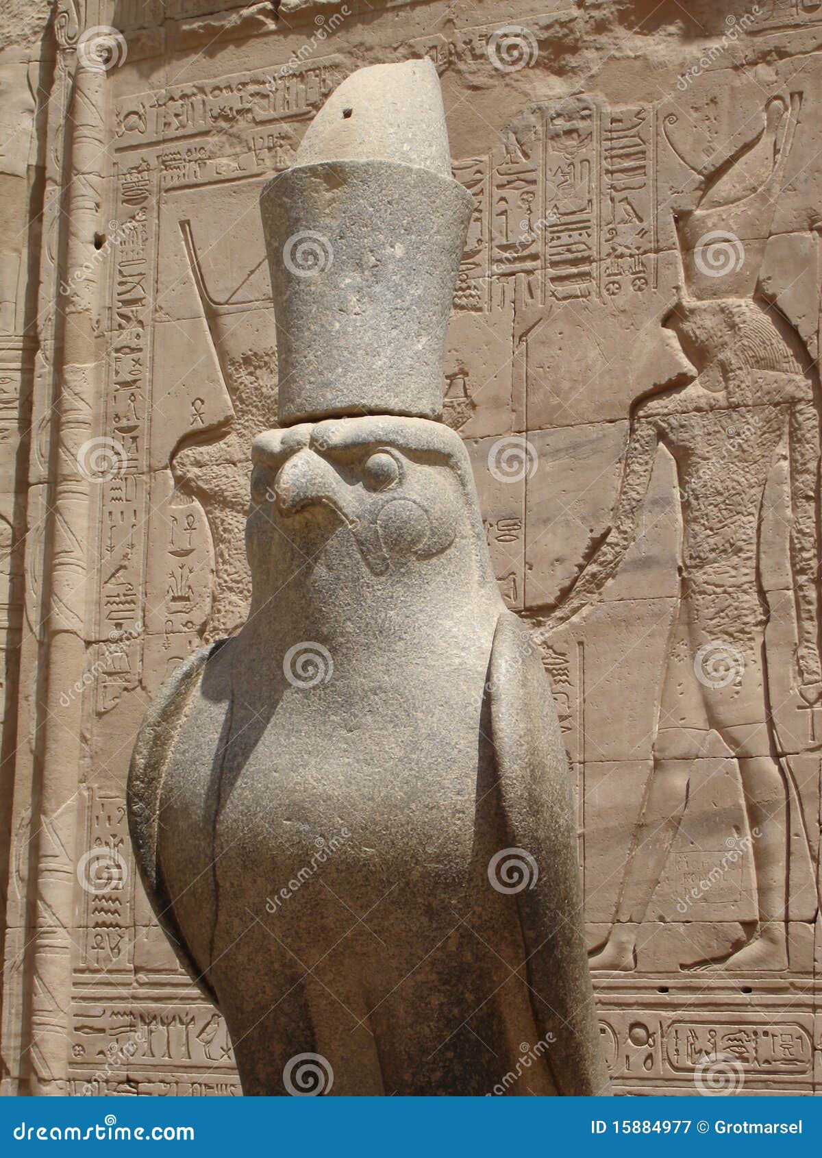 Falcon-god Horus. stock image. Image of fresco, deity - 15884977
