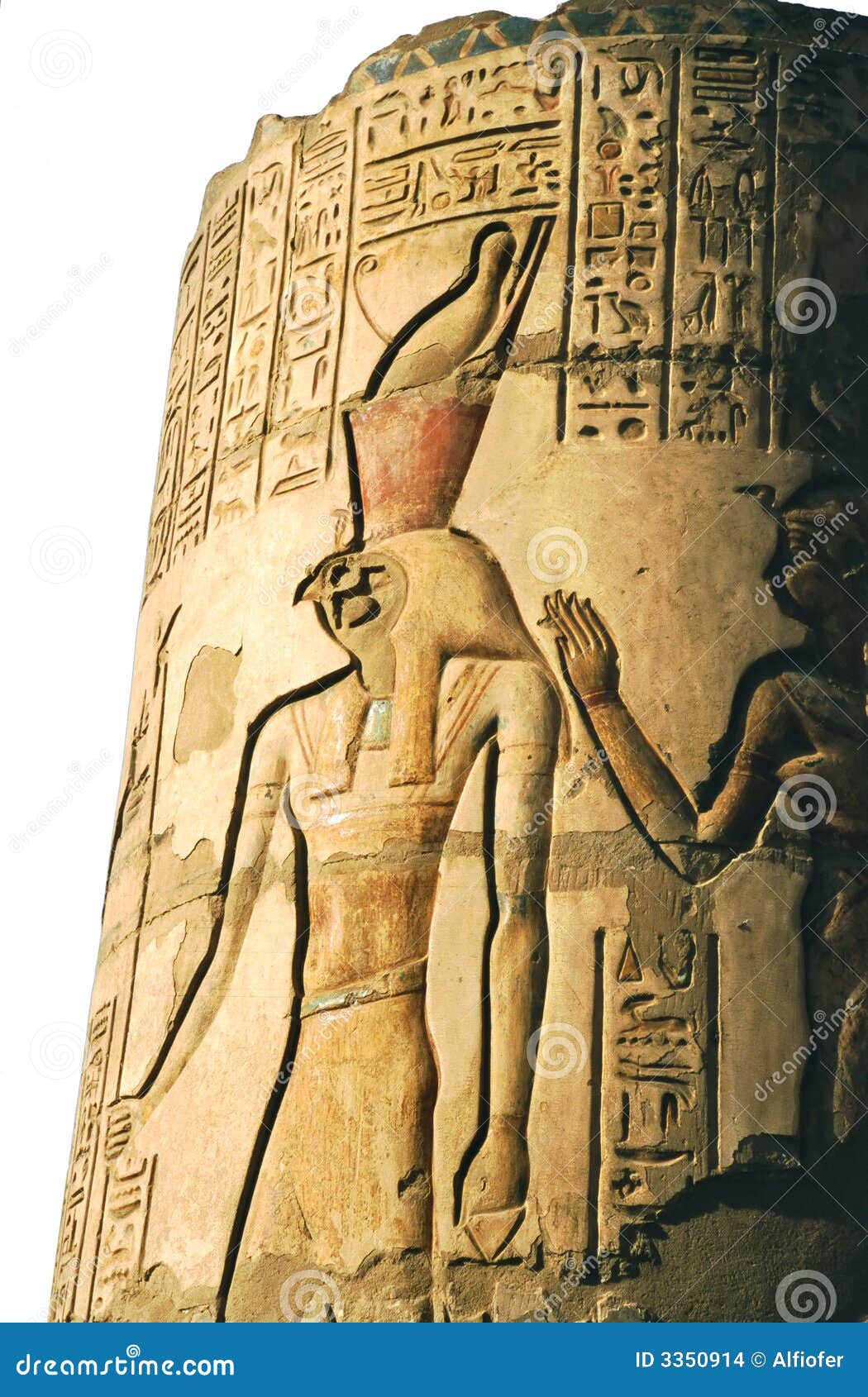 Falcon head god Horus stock photo. Image of hieroglyphs - 3350914