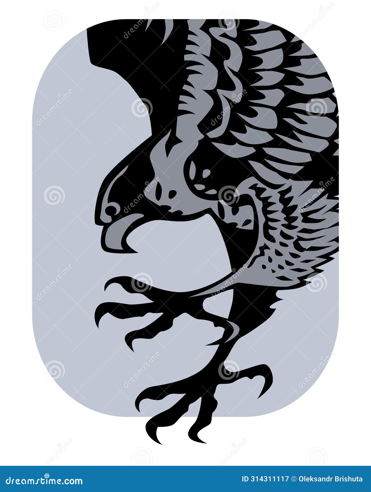 Falcon Hunt. a Falcon Attacks Its Prey. Stylized Drawing Stock ...