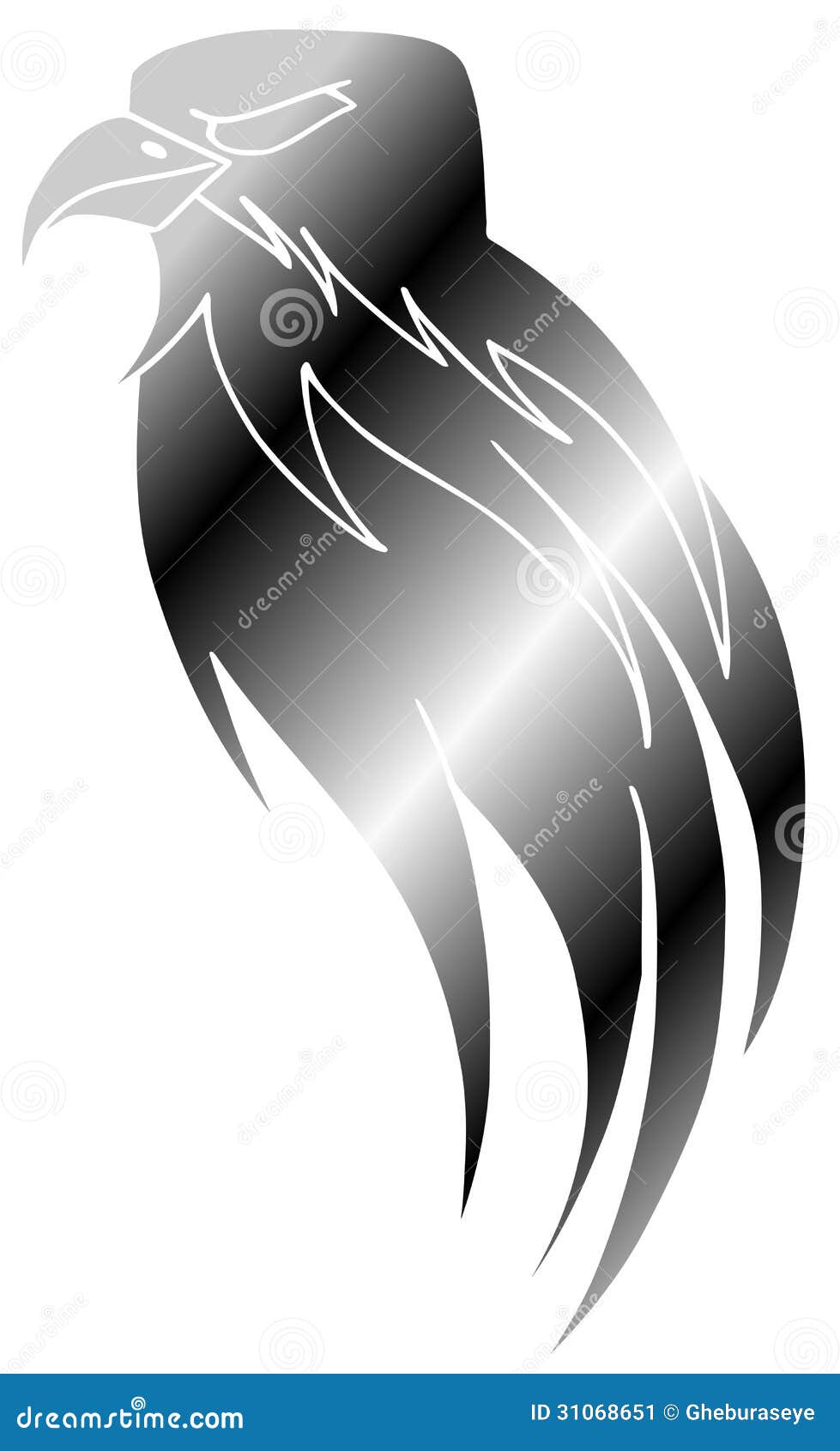 Stylized Falcon Swooping Down Silhouette Vector Illustration ...