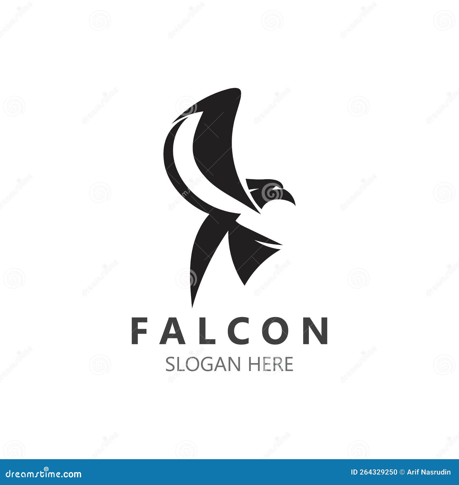Falcon Logo Design Image, Silhouette Eagle Template Illustration Stock ...