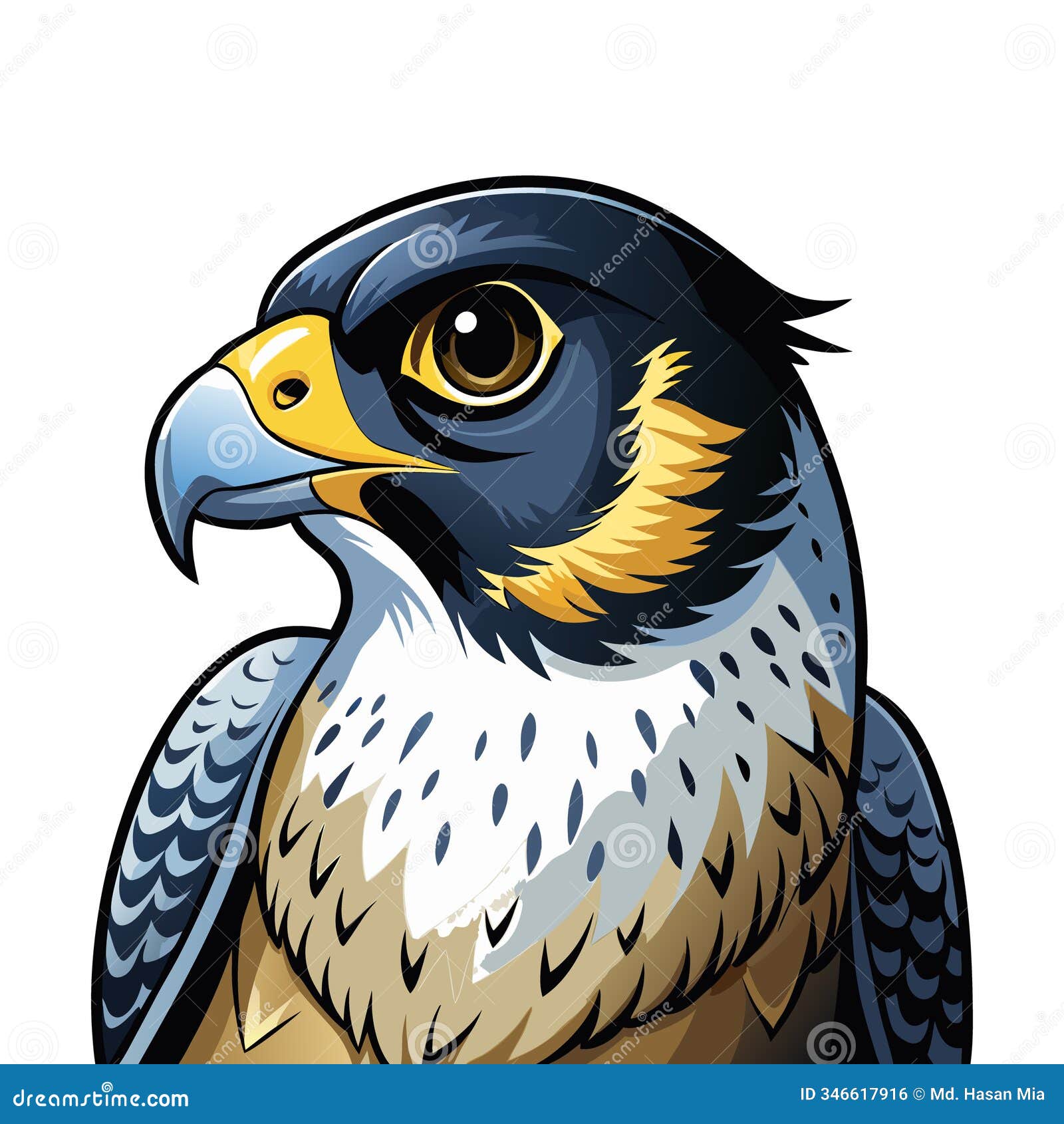 Falcon Mascot Vector Sticker Design Stock Vector - Illustration of bald ...