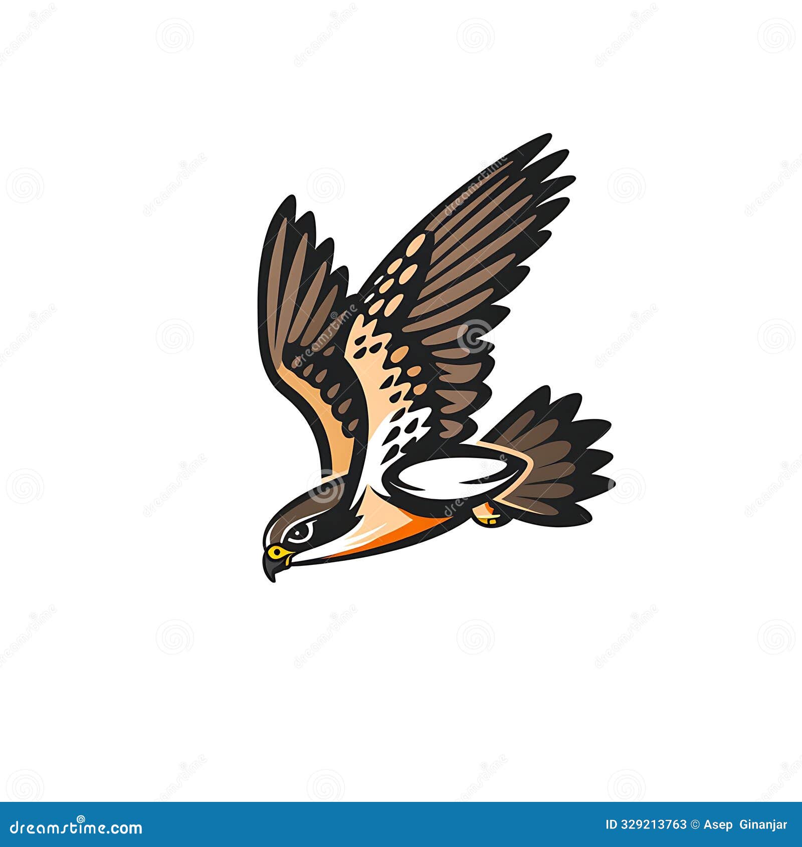 Falcon in Mid Dive logo stock illustration. Illustration of wing ...
