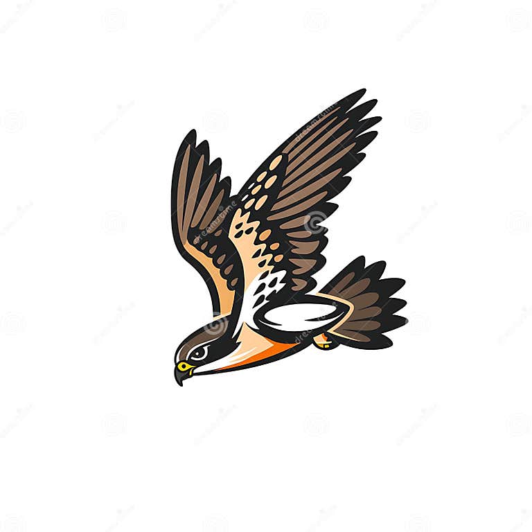 Falcon in Mid Dive logo stock illustration. Illustration of wing ...