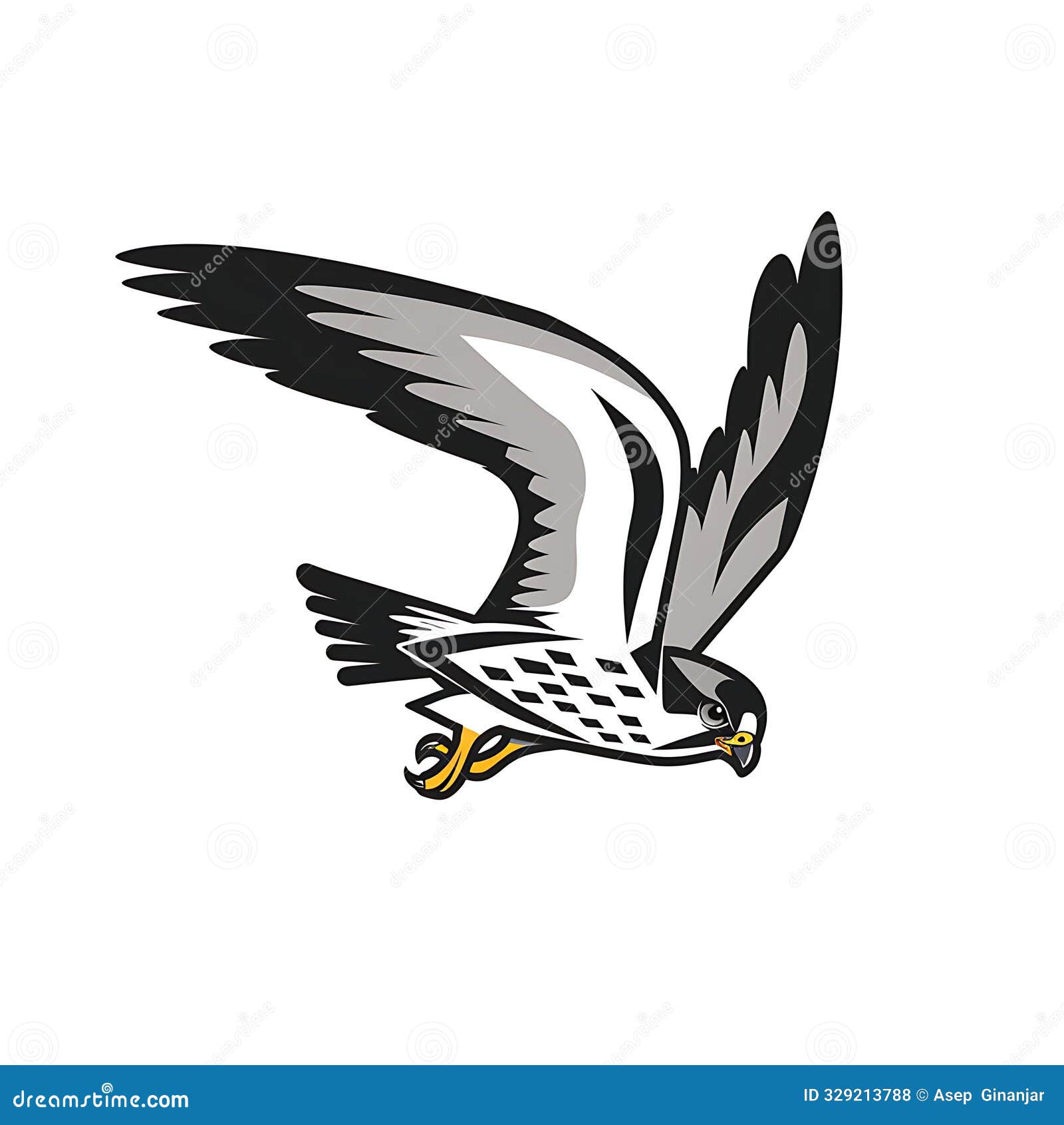 Falcon in Mid Dive logo stock vector. Illustration of element - 329213788