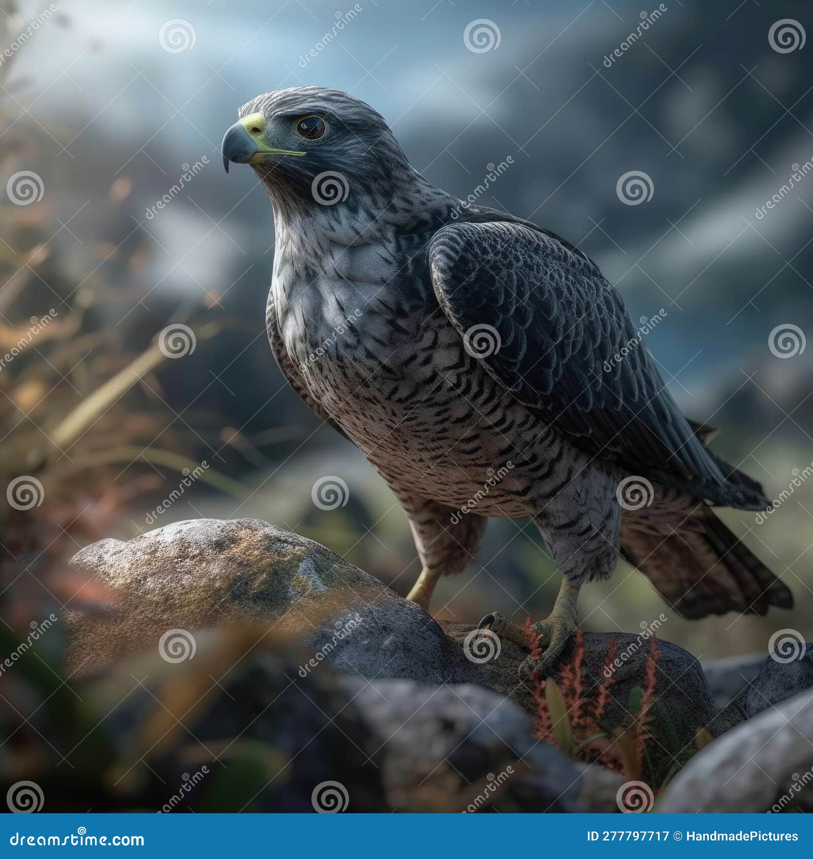 Falcon in Natural Habitat (generative AI Stock Illustration ...