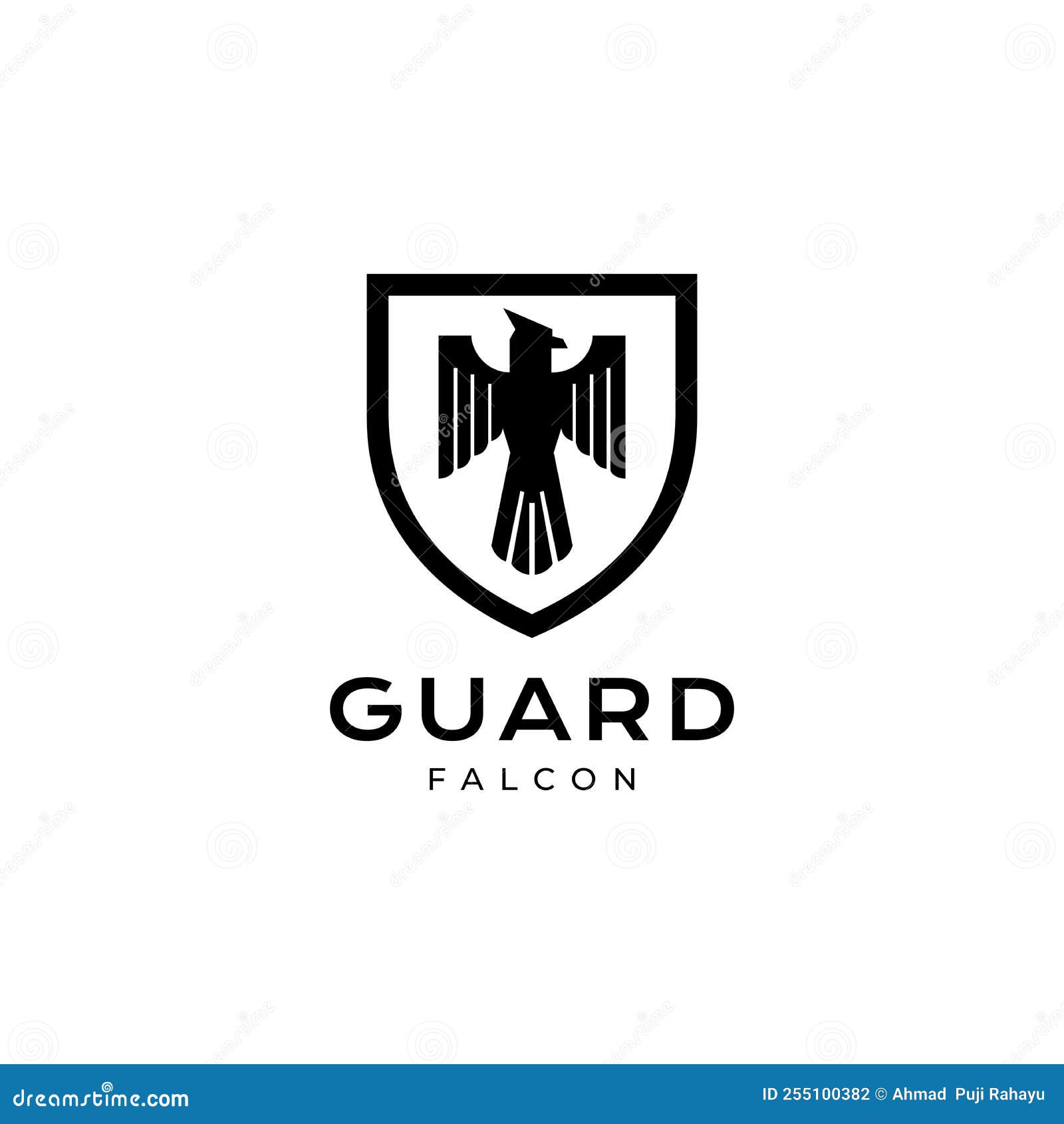 Falcon with Shield Logo Design Vector Stock Vector - Illustration of ...