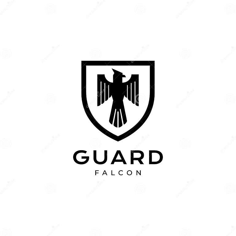 Falcon with Shield Logo Design Vector Stock Vector - Illustration of ...