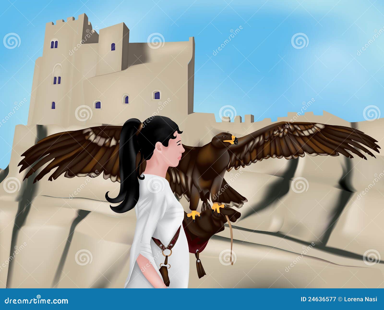 The falconer stock vector. Illustration of flying, wing - 24636577