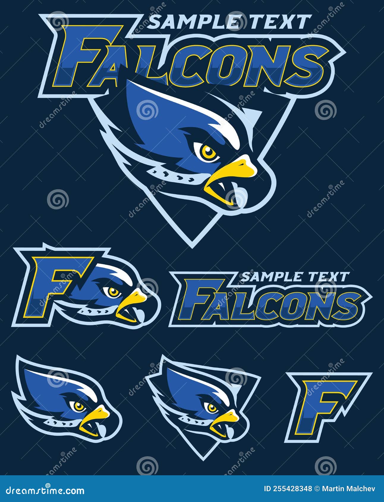 Falcons Team Mascot stock vector. Illustration of predator - 255428348
