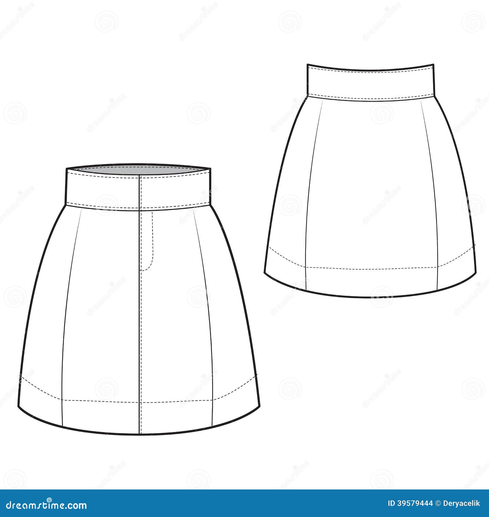 Falda elegante ilustración del vector. Ilustración de costura - 39579444