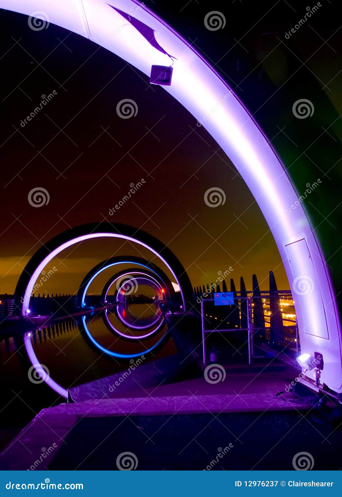 Falkirk Wheel at Night stock image. Image of refections - 12976237