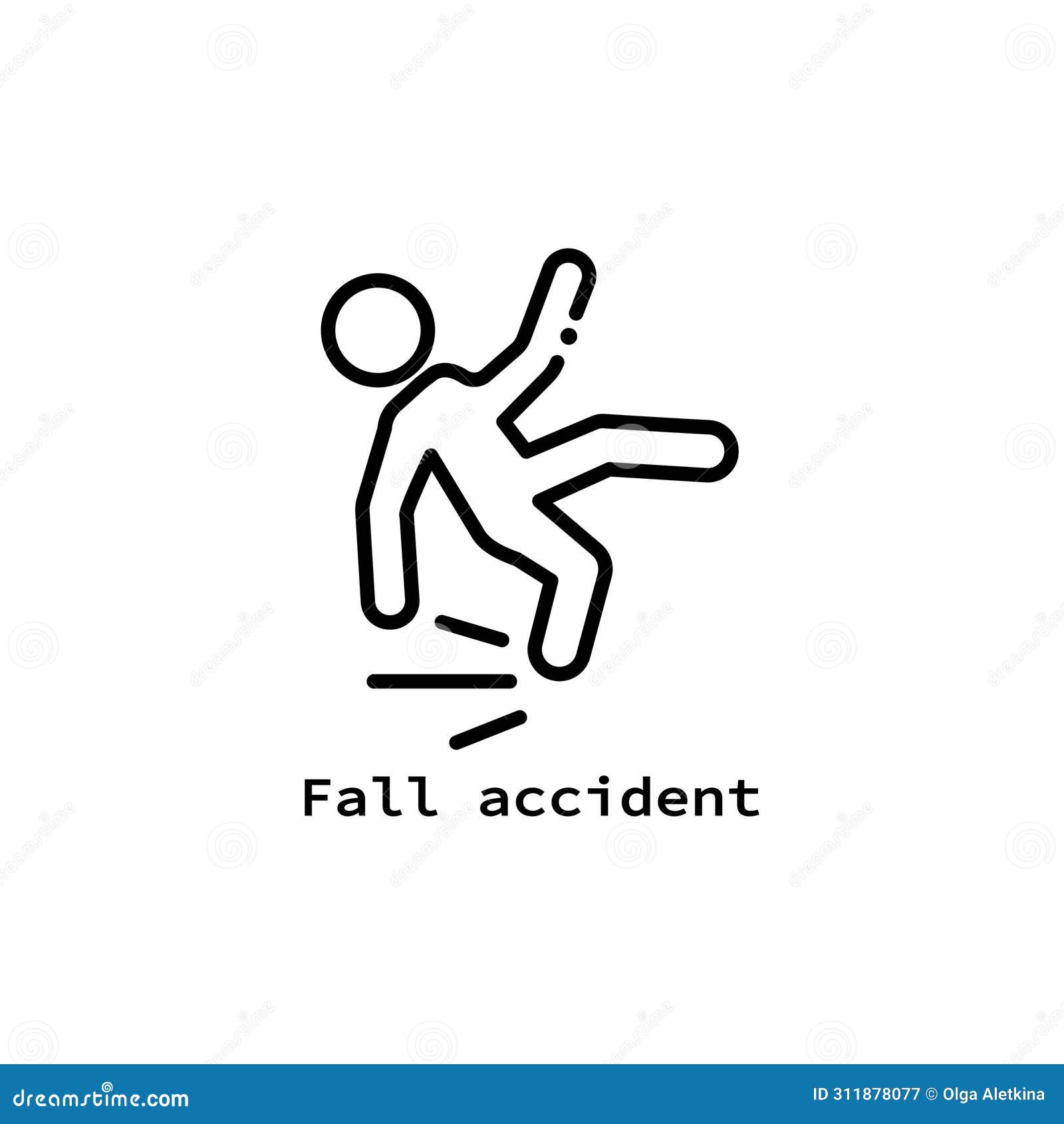 Fall, Falling, Watch Your Step, Accident , Caution, Linear Icon ...