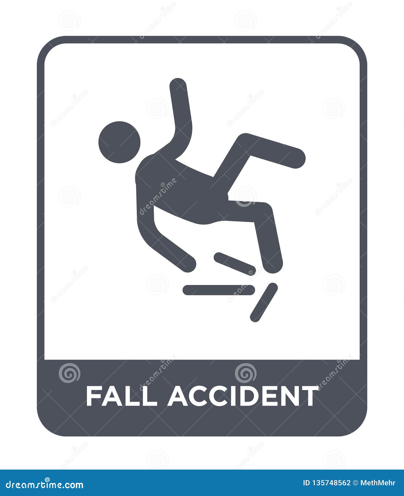 Fall Accident Icon in Trendy Design Style. Fall Accident Icon Isolated ...