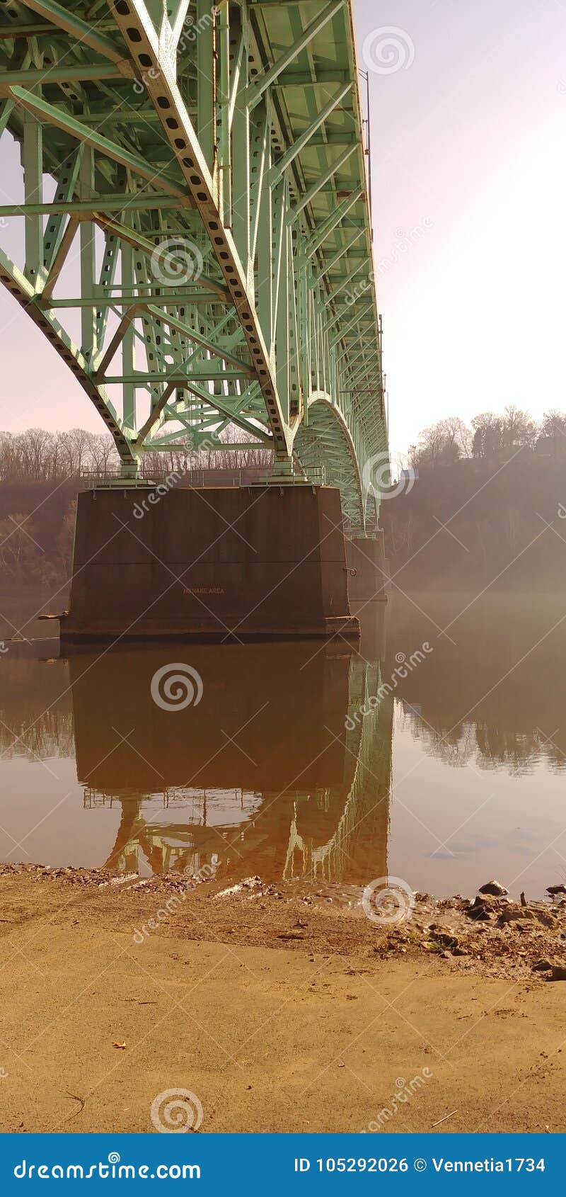Fall Afternoon Reflections Under Bridge Stock Photo - Image of ...