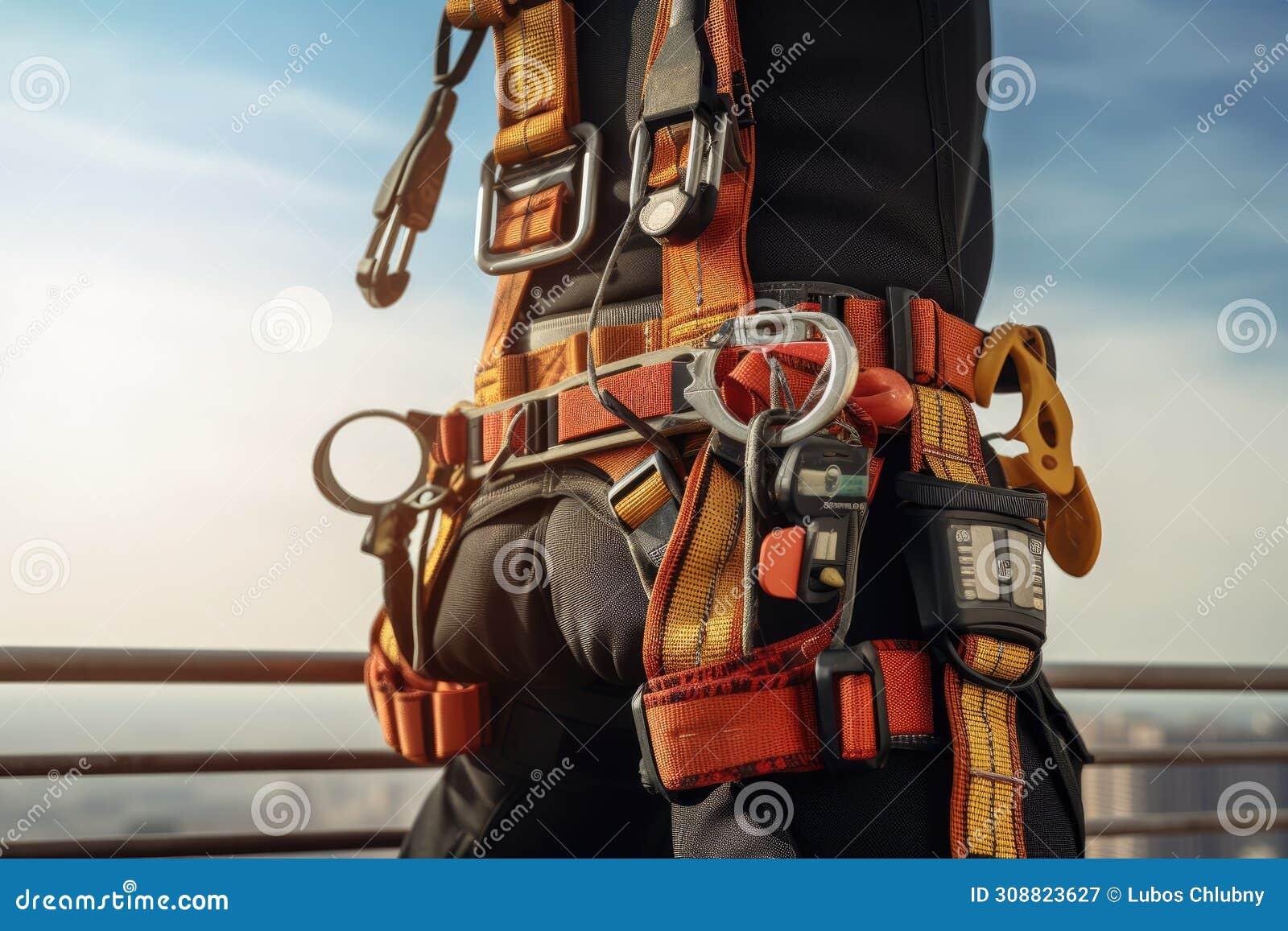 Fall Arrest Device for Worker with Safety Belt Hooks. Fall Protection ...