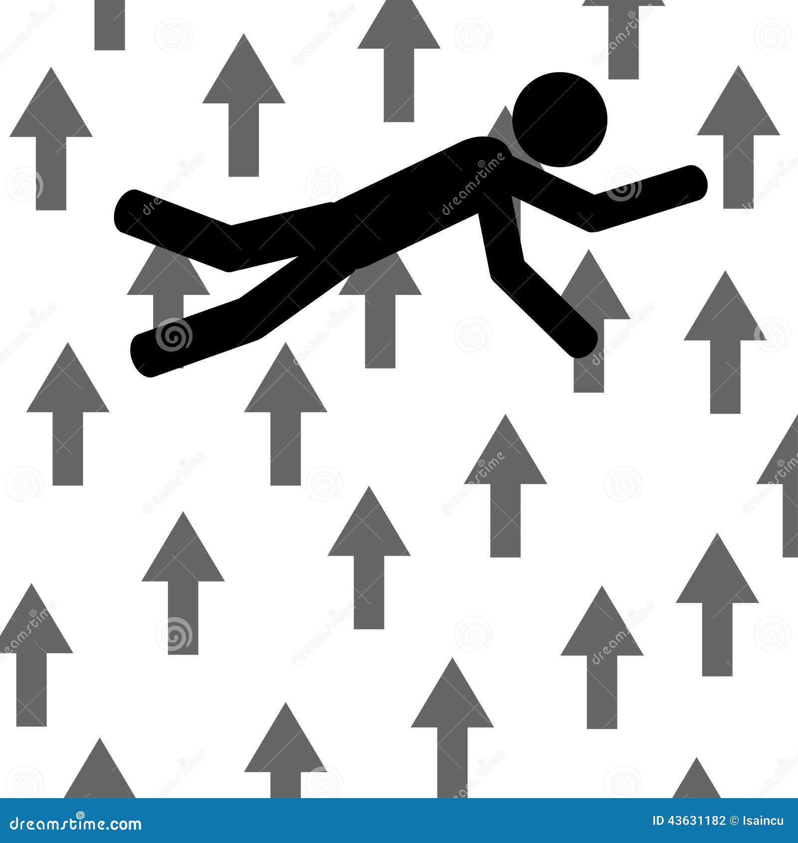 Fall between arrows stock vector. Illustration of human - 43631182