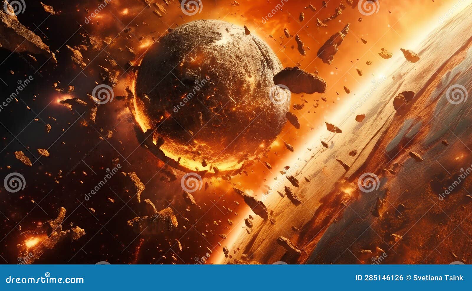 The Fall of an Asteroid To Earth, an Extinction-level Event, a ...