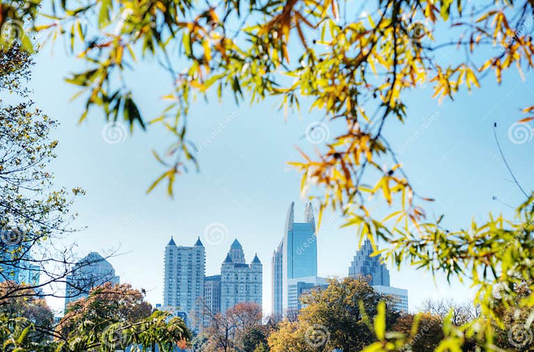 Fall in Atlanta stock photo. Image of nature, blue, green - 27582392